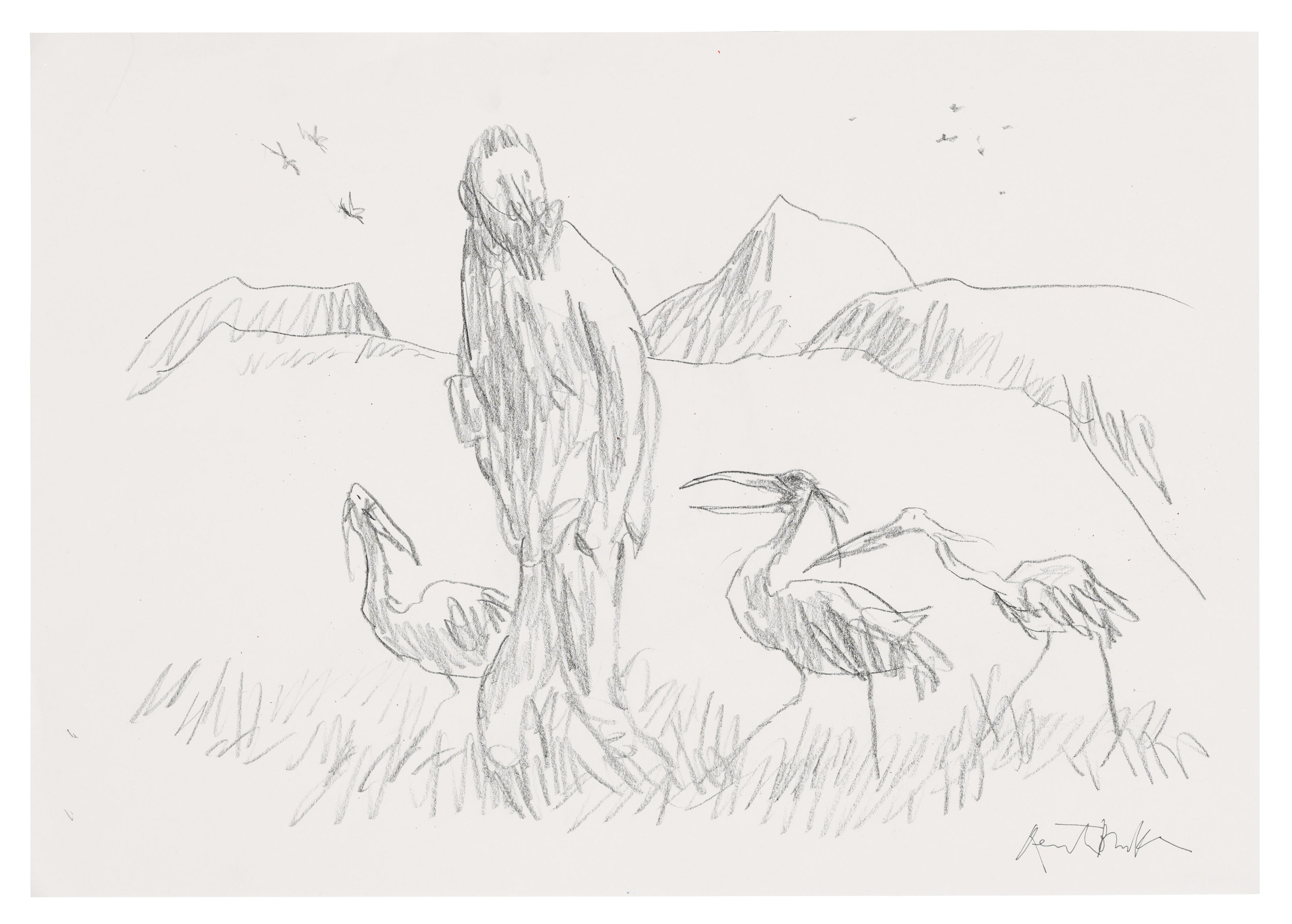 Quentin Blake (b.1932), Walking with the birds #2 | Christie’s