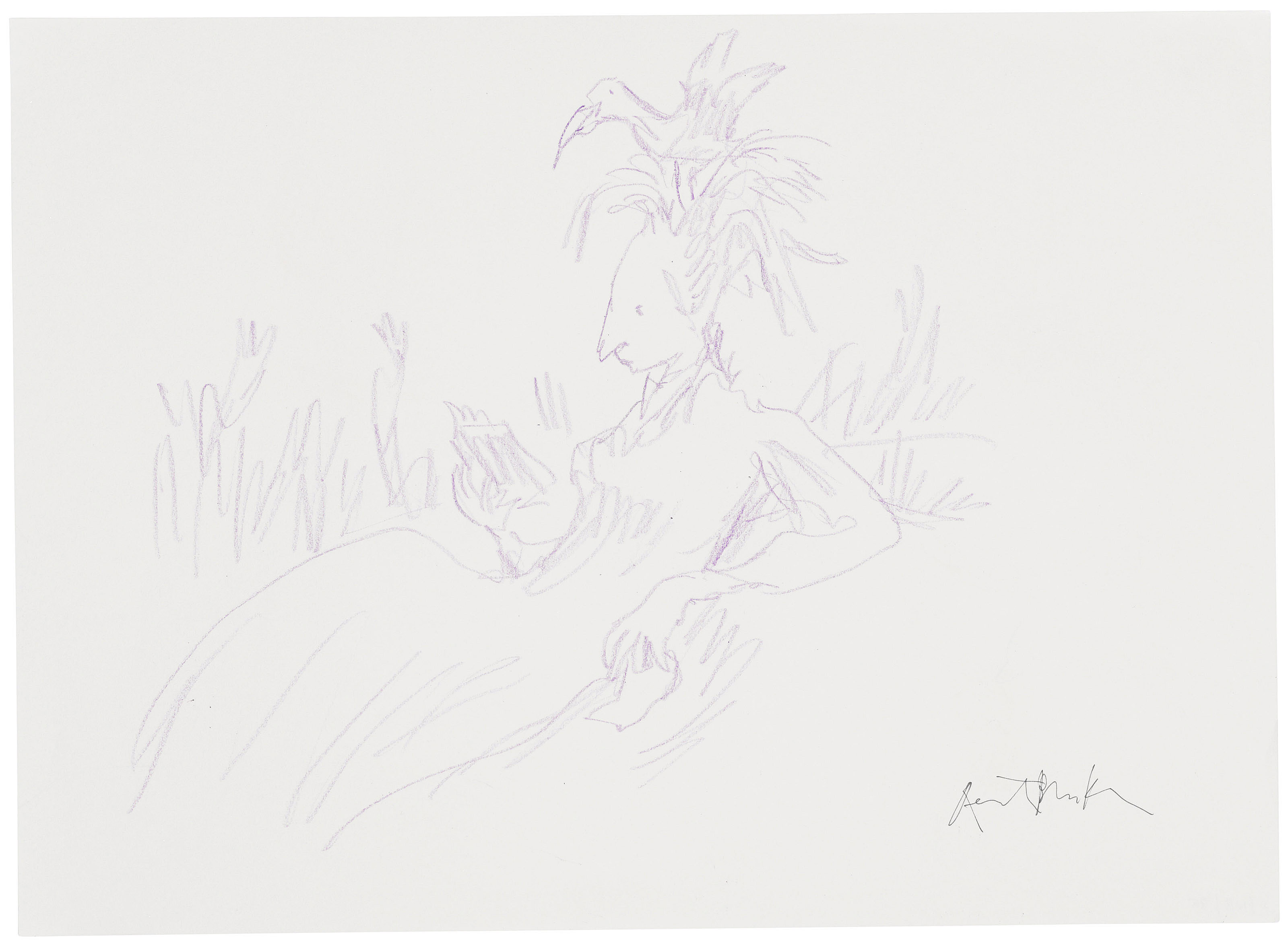 Quentin Blake (b.1932), Birds on their hair #4 | Christie’s