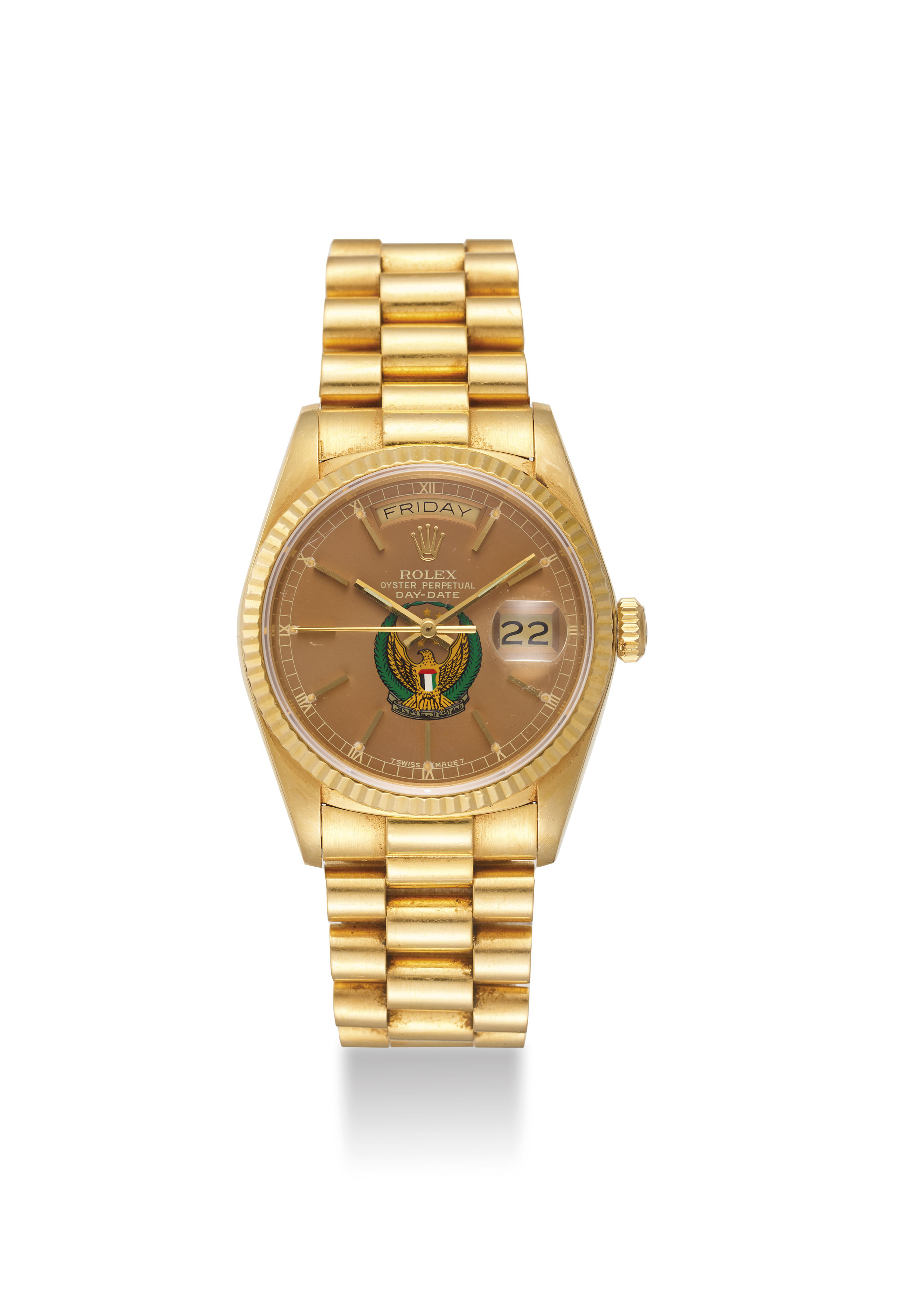 ROLEX. A FINE 18K GOLD AUTOMATIC WRISTWATCH WITH SWEEP CENTRE SECONDS ...