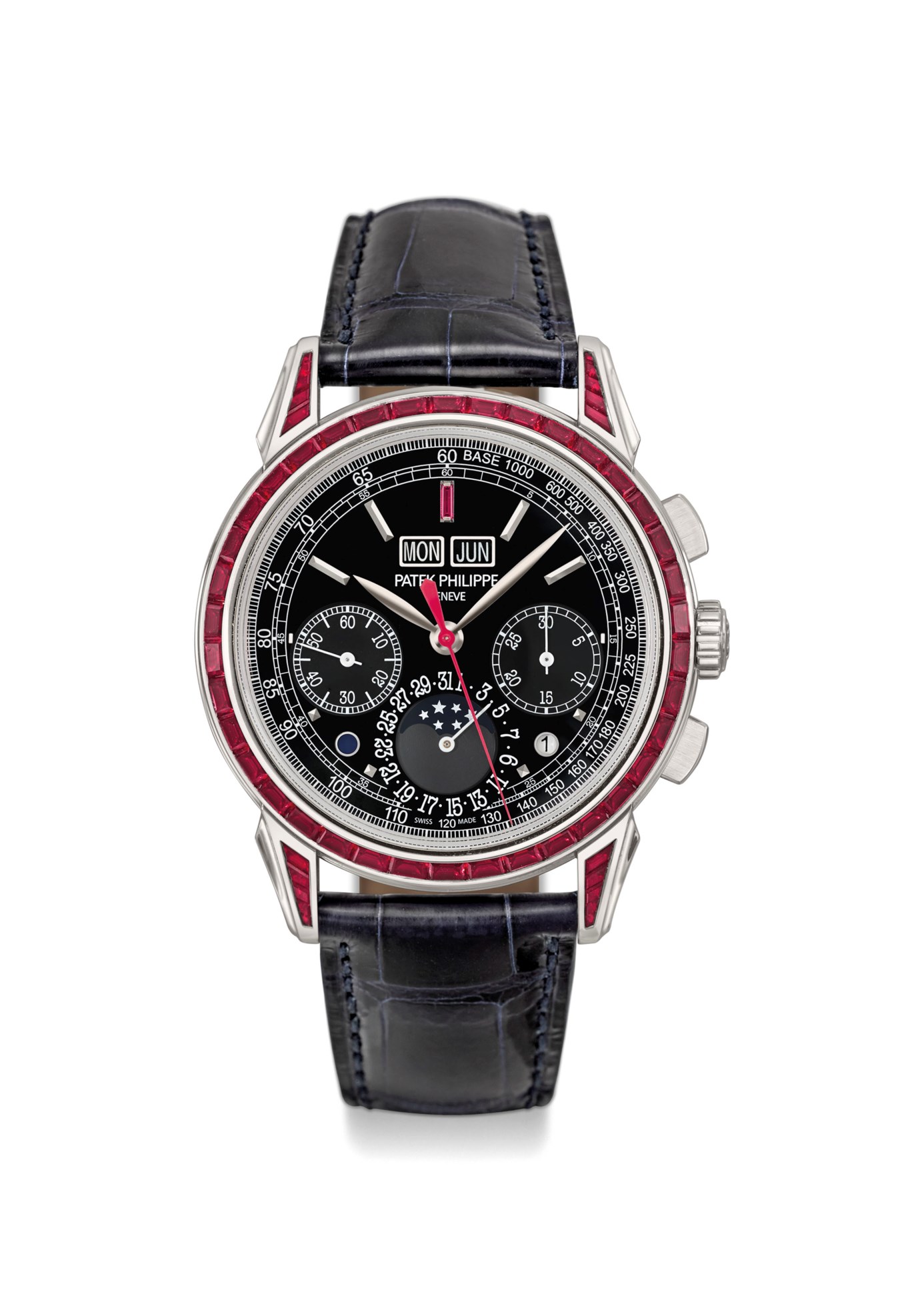 Patek Philippe. An impressive and very rare platinum and ruby-set ...
