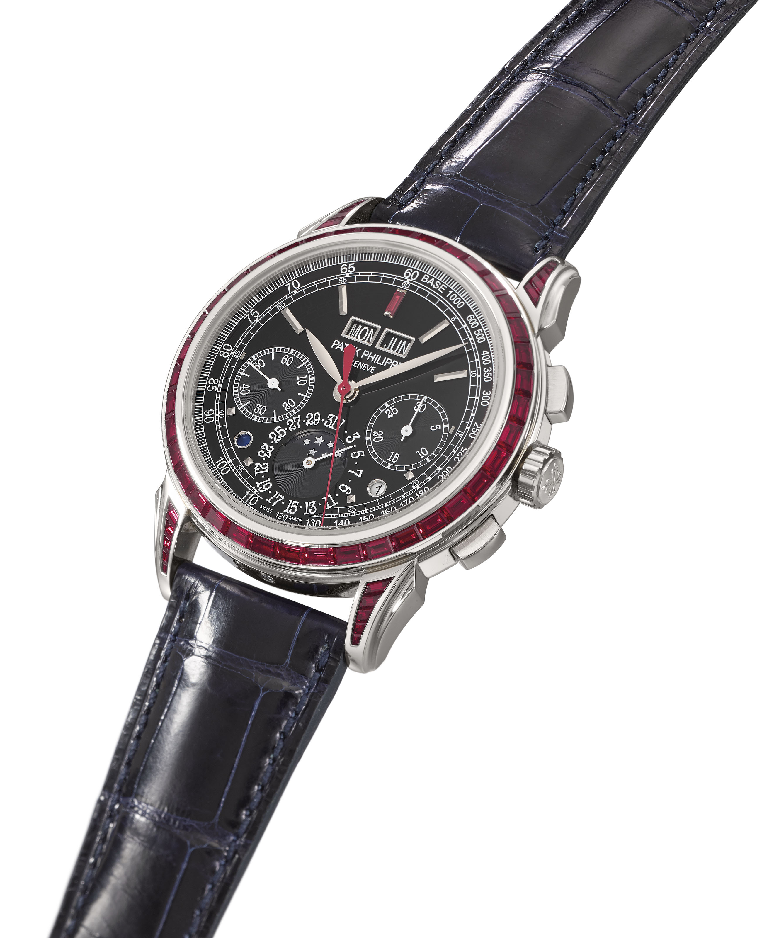 Patek Philippe. An impressive and very rare platinum and ruby-set ...