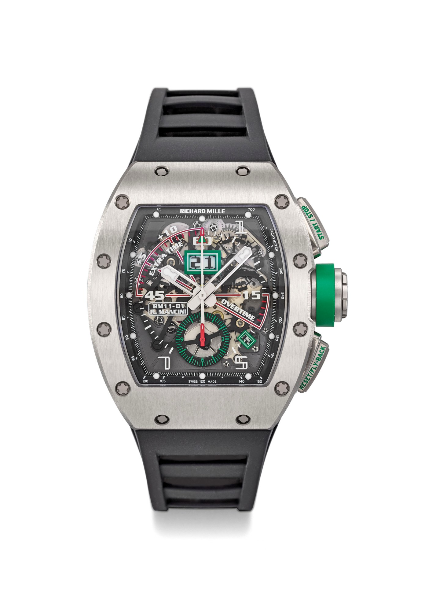 RICHARD MILLE. A VERY RARE AND IMPRESSIVE TITANIUM AUTOMATIC SEMI ...