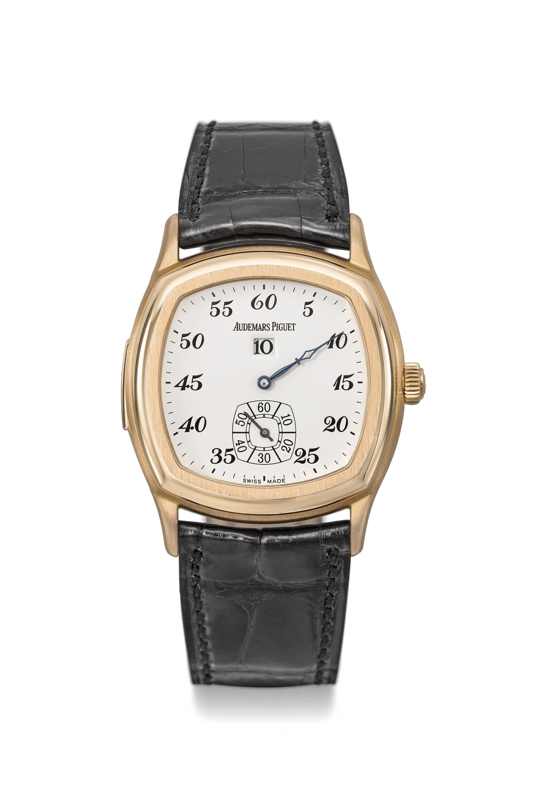 Audemars Piguet. A fine 18K pink gold cushion-shaped minute repeating ...