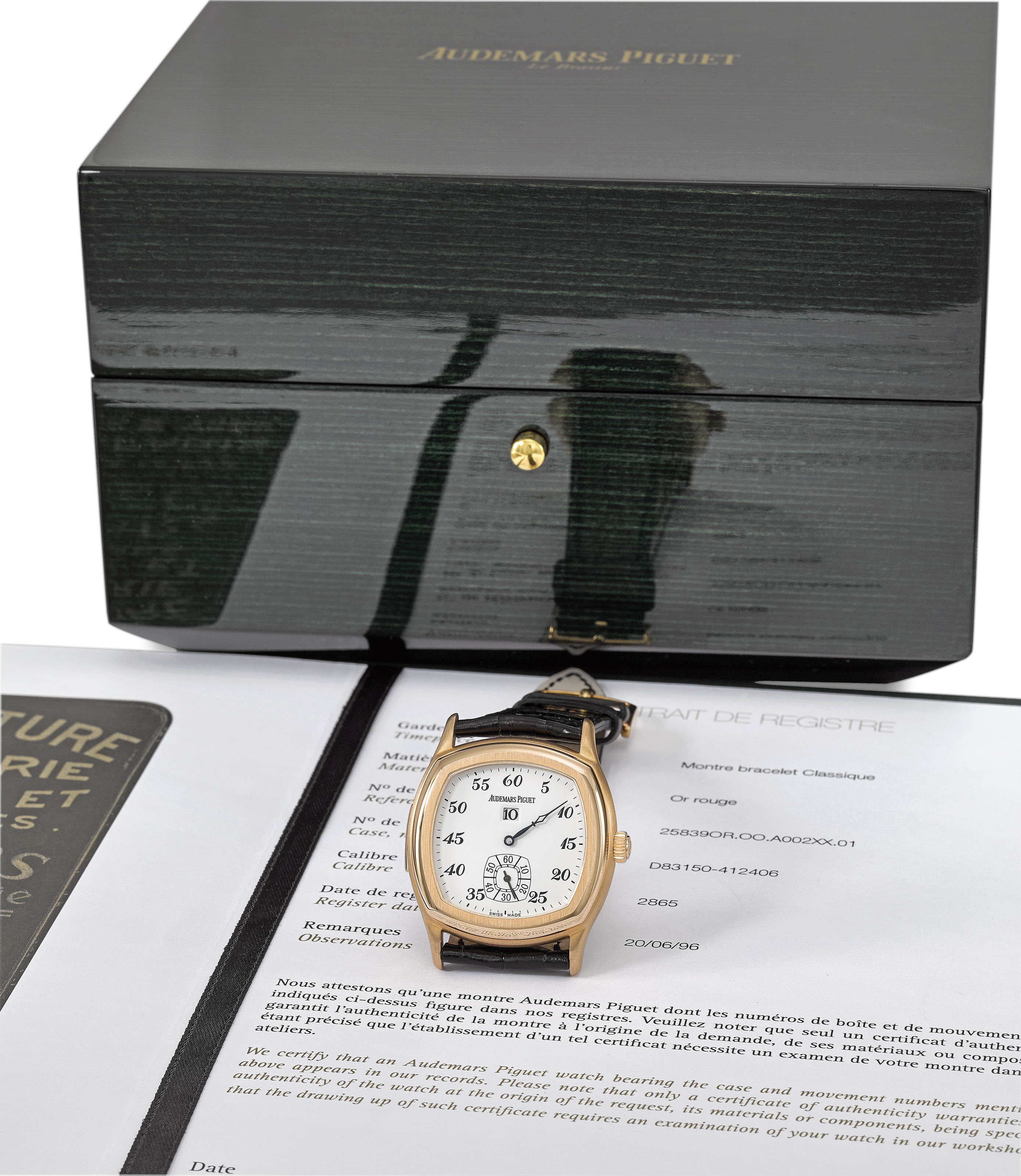 Audemars Piguet. A fine 18K pink gold cushion-shaped minute repeating ...