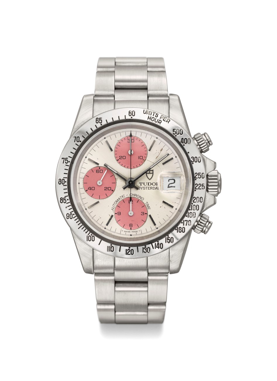 TUDOR. A RARE STAINLESS STEEL AUTOMATIC CHRONOGRAPH WRISTWATCH WITH ...