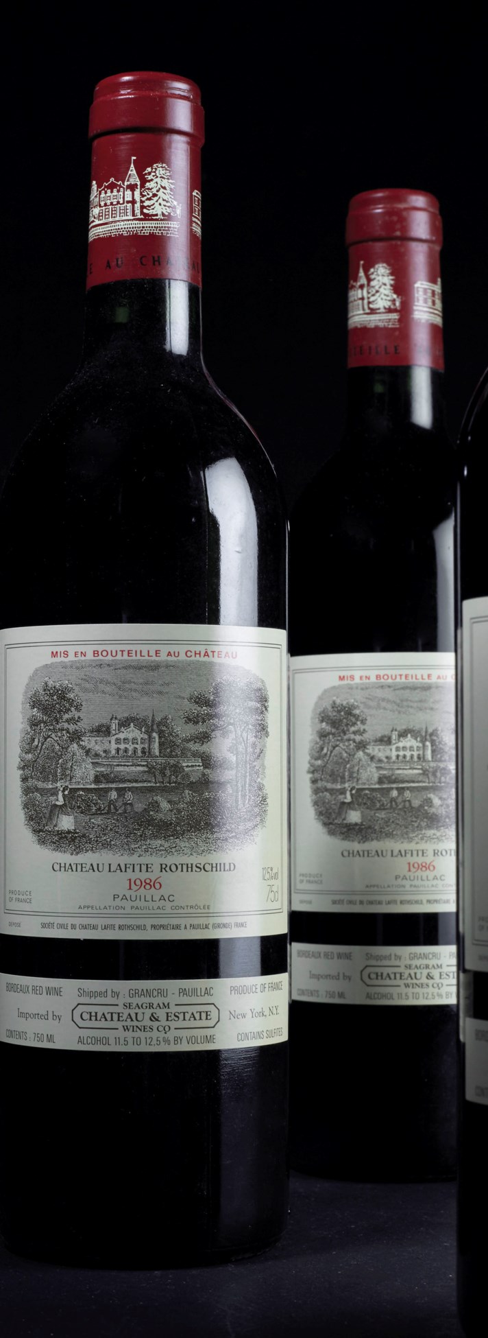 Château Lafite-Rothschild 1986Corroded capsules. Slightly bin-soiled ...