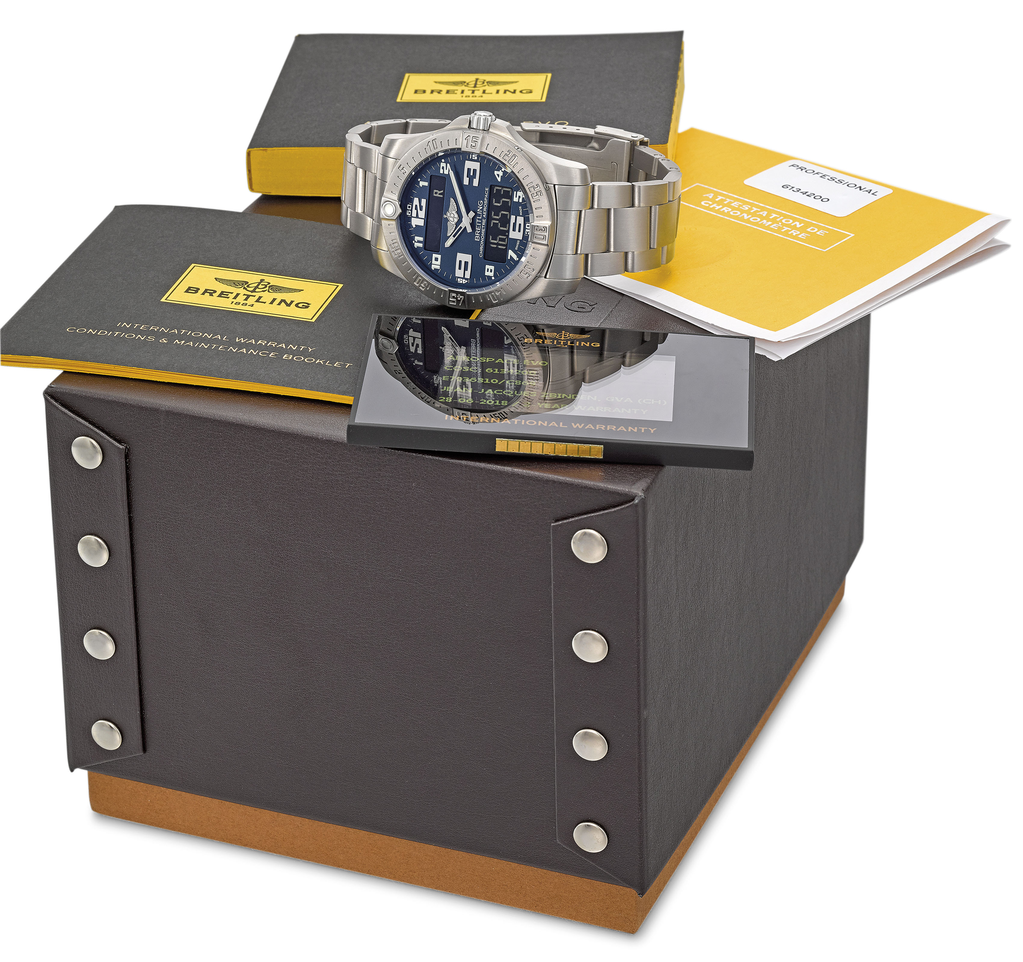 BREITLING. A TITANIUM MULTIFUNCTION PILOT’S MINUTE REPEATING DUAL TIME ...