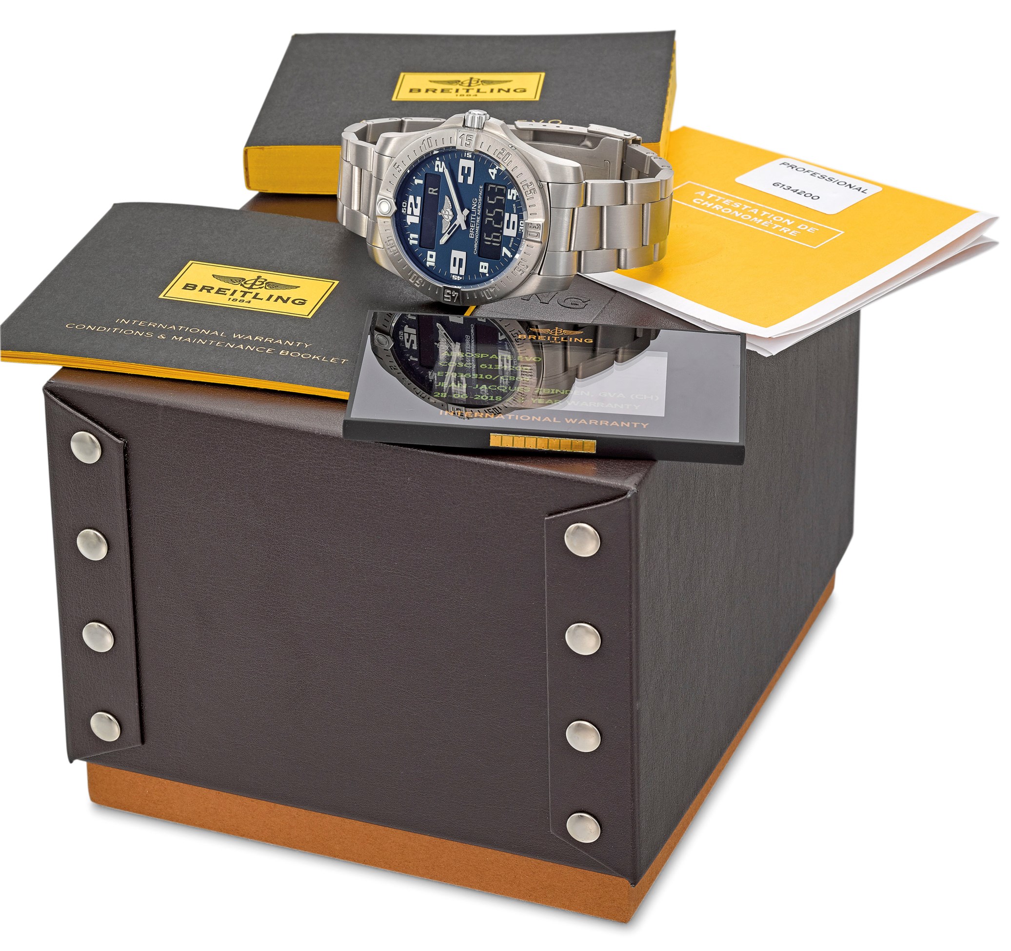BREITLING. A TITANIUM MULTIFUNCTION PILOT’S MINUTE REPEATING DUAL TIME ...