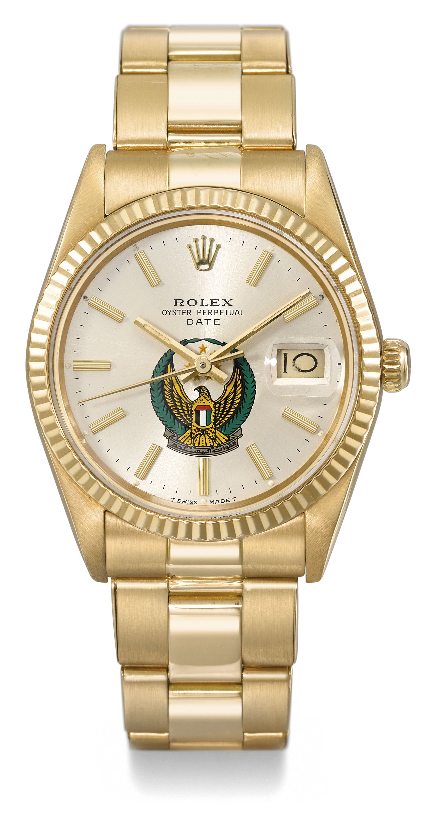 ROLEX. A VERY RARE 18K GOLD AUTOMATIC WRISTWATCH WITH SWEEP CENTRE ...