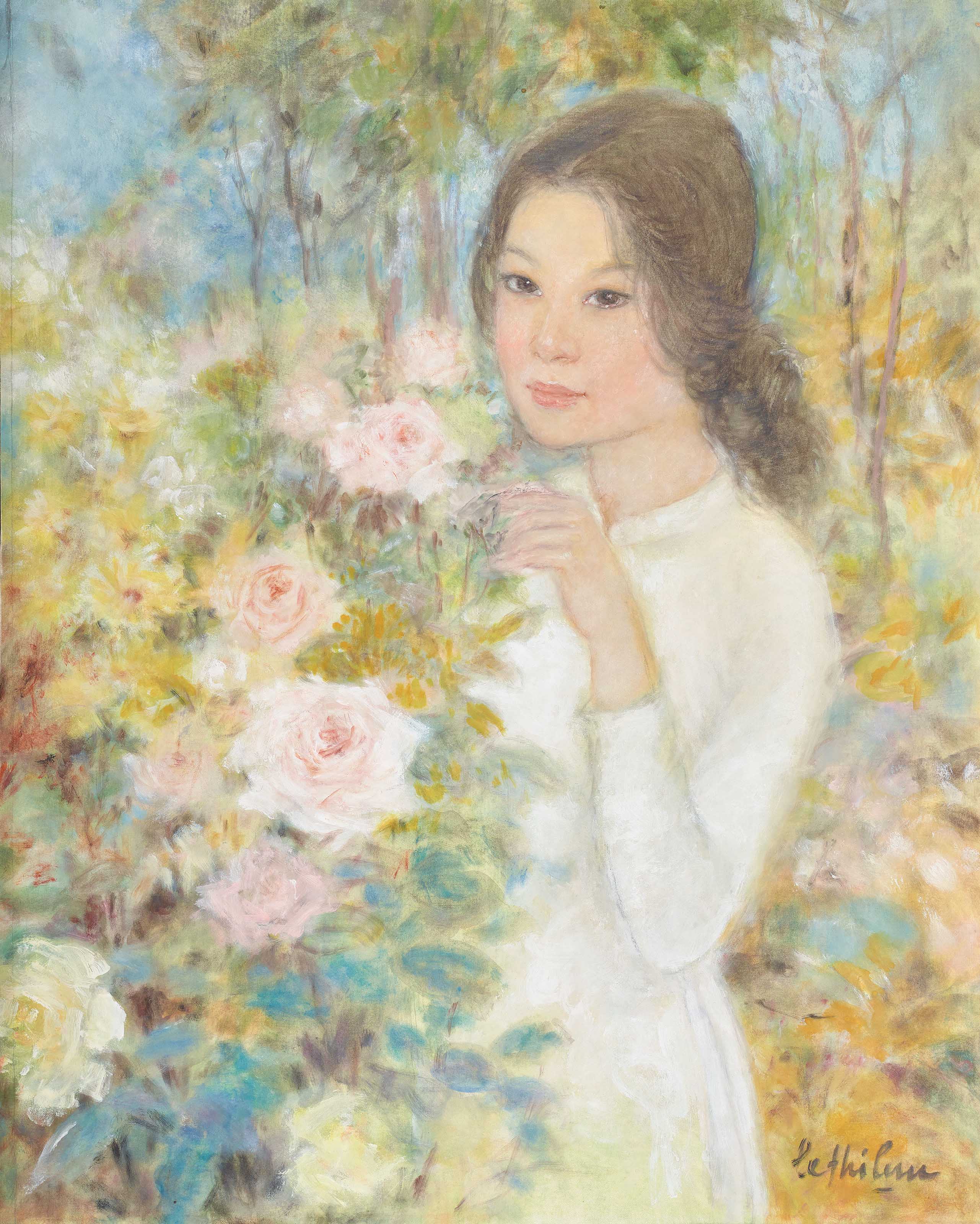 LE THI LUU (FRANCE/VIETNAM, 1911–1988) , Jeune Fille Dans le Jardin ...