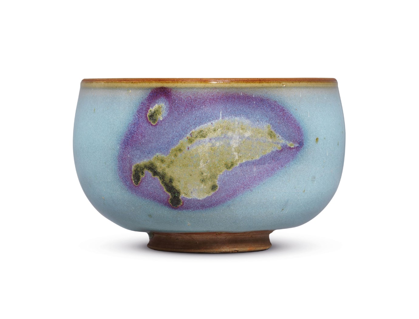 A RARE AND LARGE PURPLE-SPLASHED JUN BOWL, NORTHERN SONG-JIN DYNASTY ...