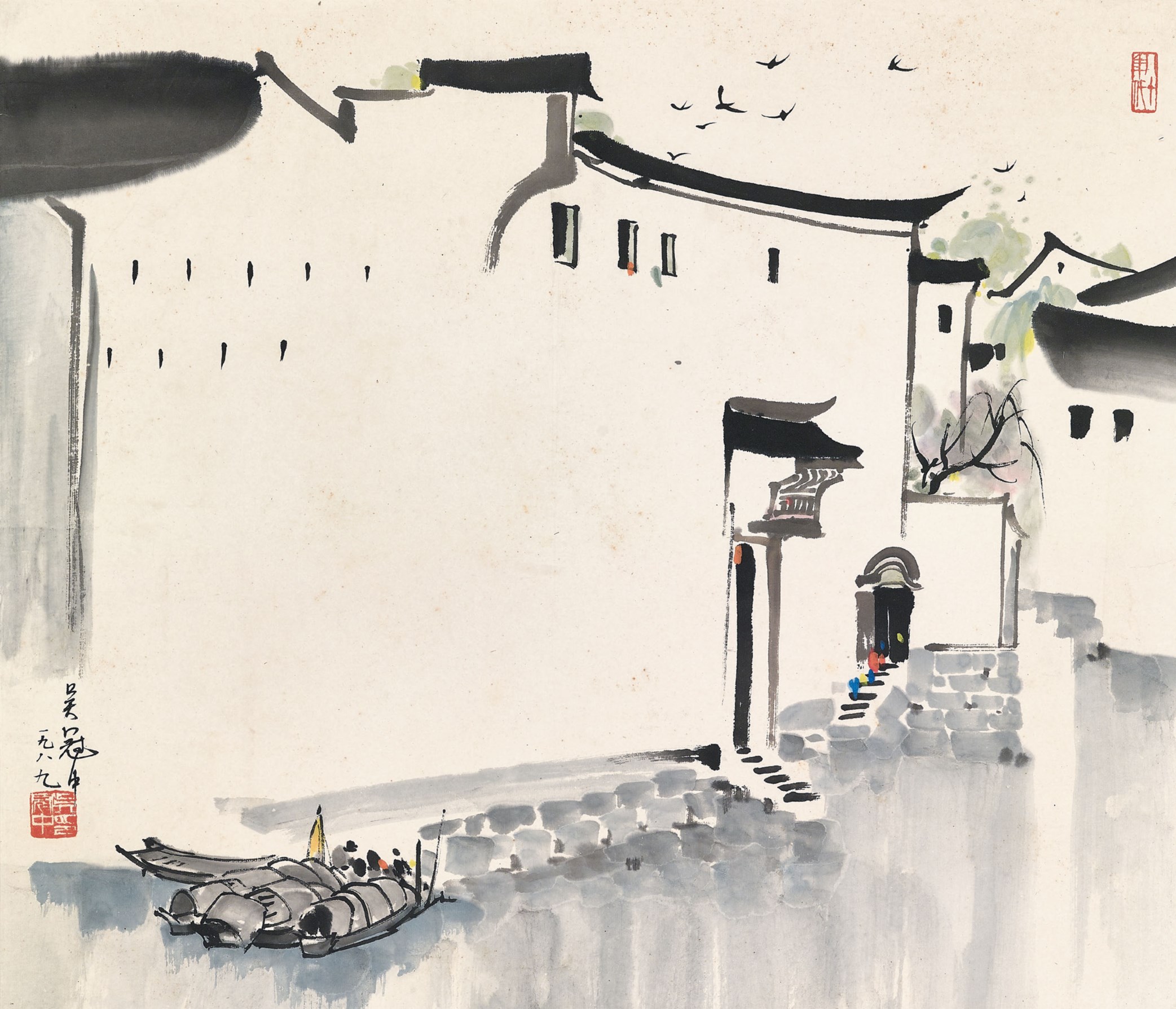 WU GUANZHONG (1919-2010), Water Village in Jiangnan | Christie's