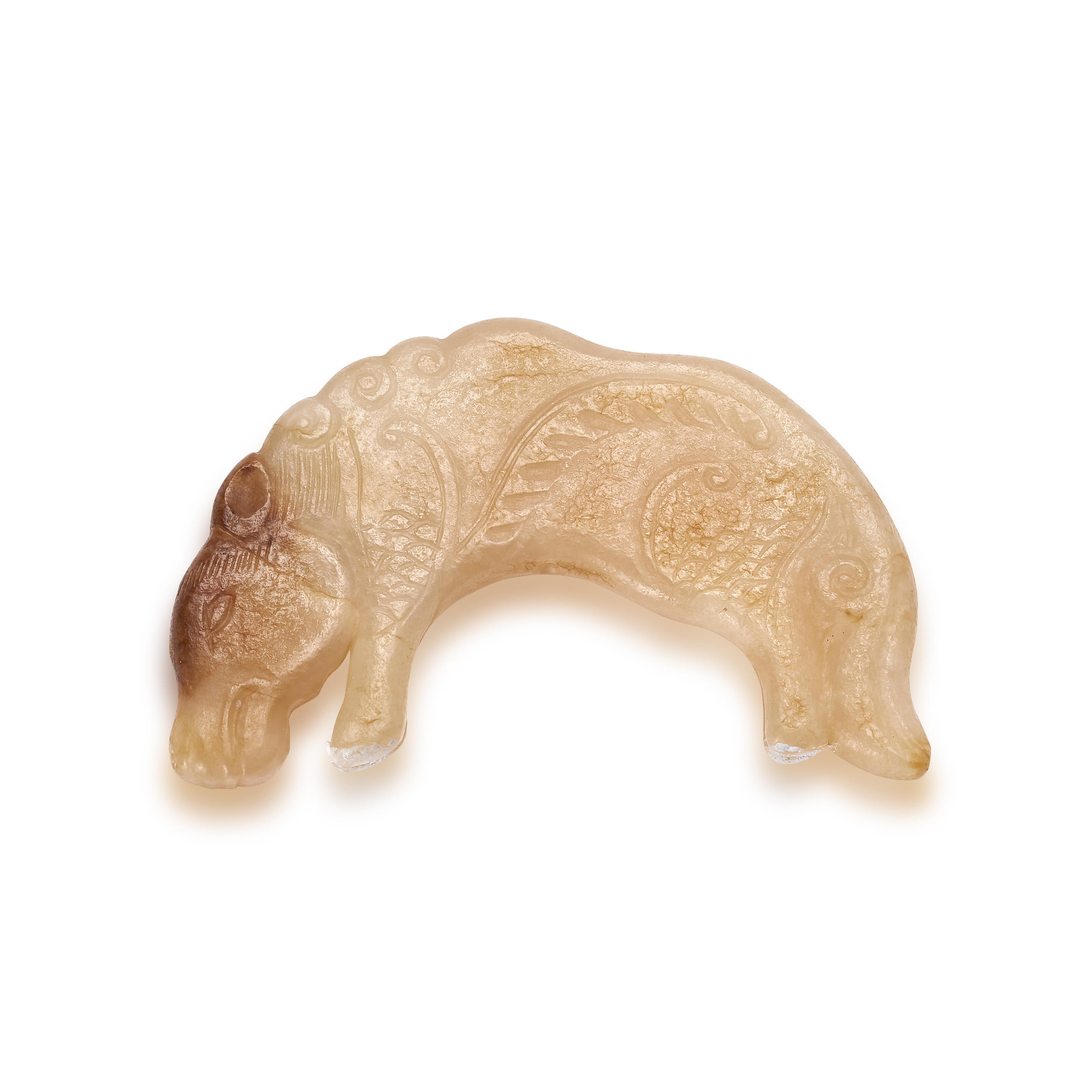 A PALE YELLOW-RUSSET ARCHAISTIC JADE PENDANT, HUANG, MING DYNASTY (1368 ...