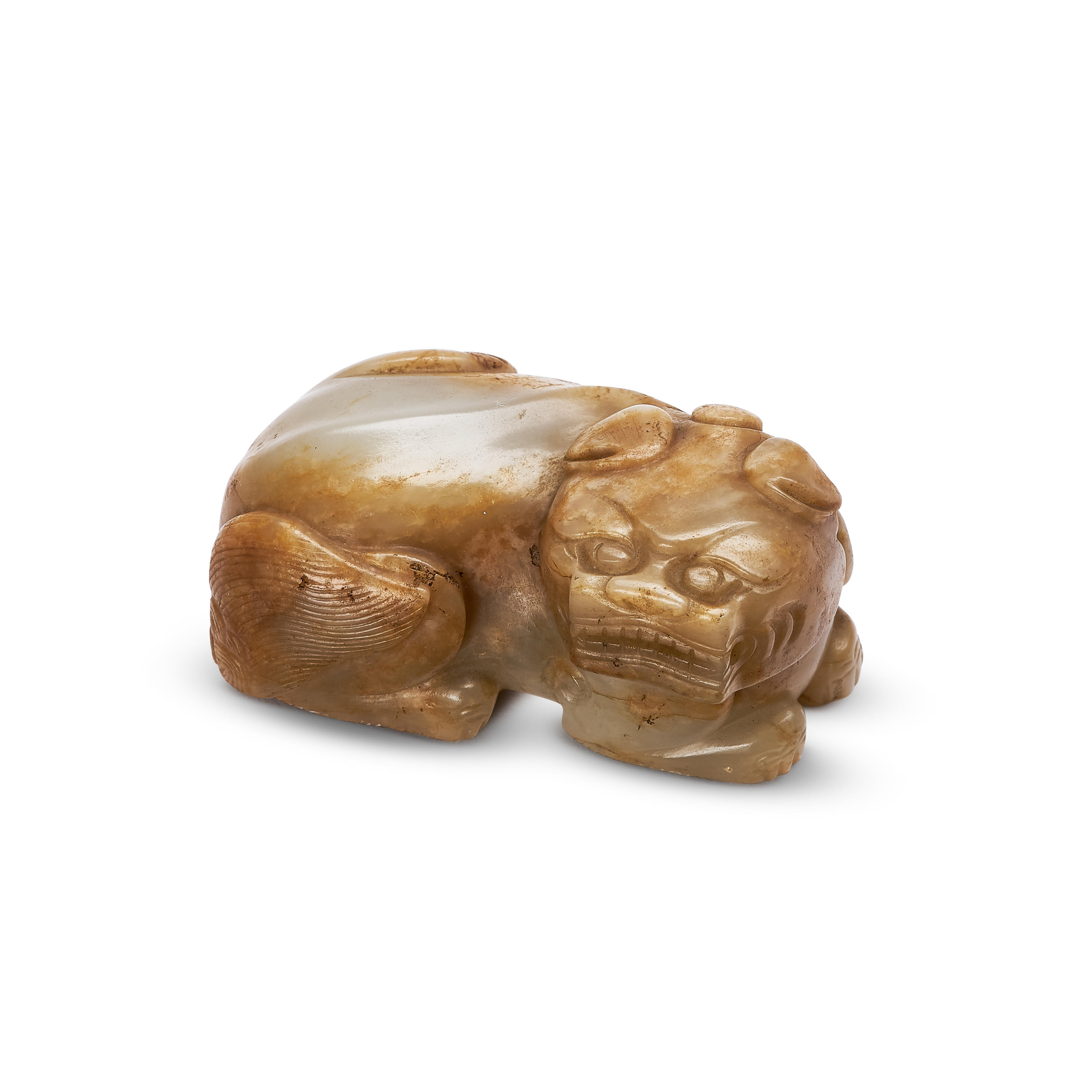 A WHITE AND RUSSET JADE CARVING OF TIANLU, QING DYNASTY, 17TH CENTURY ...