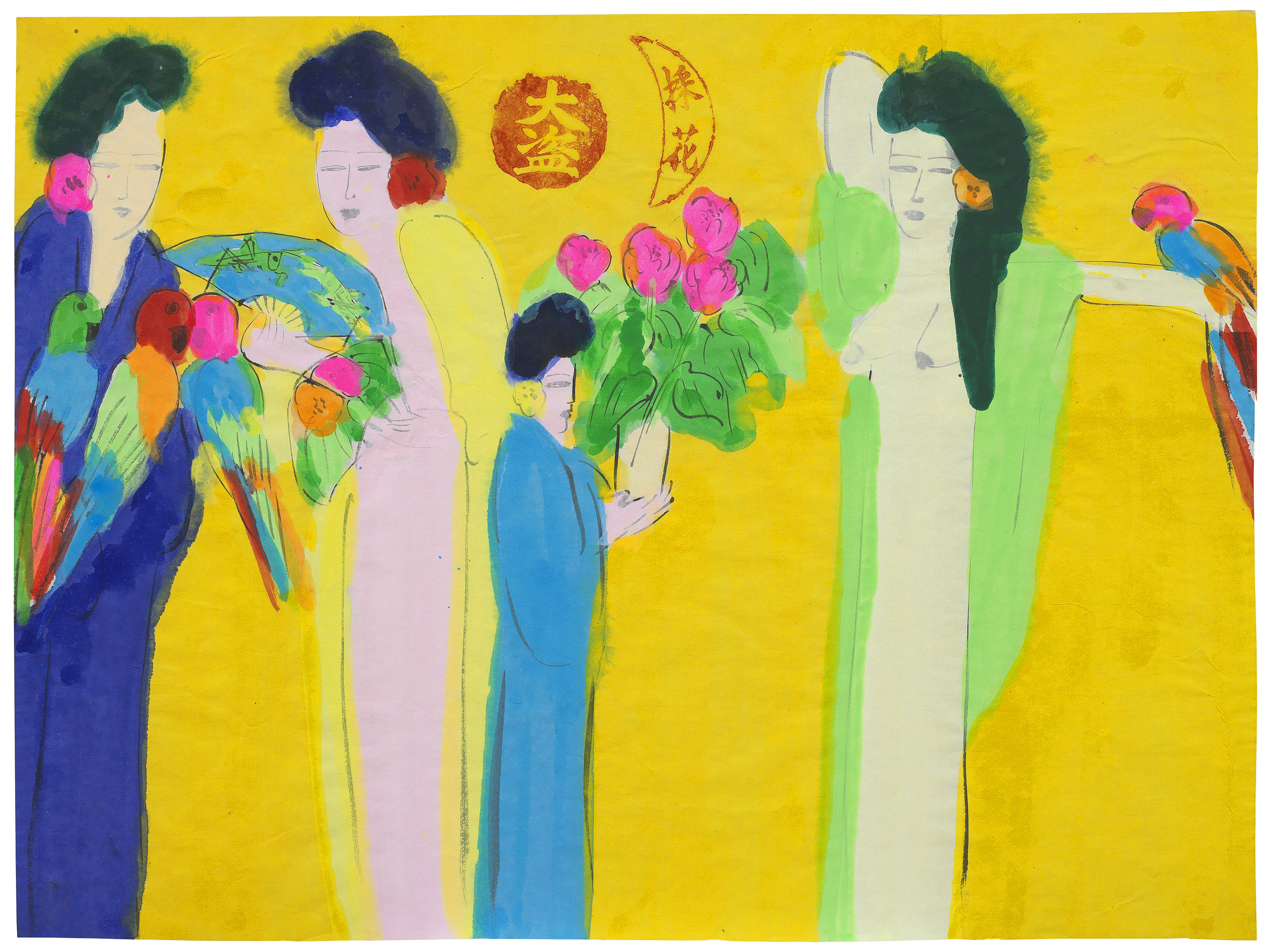 WALASSE TING (DING XIONGQUAN, USA/CHINA, 1928-2010), Four Beauties ...