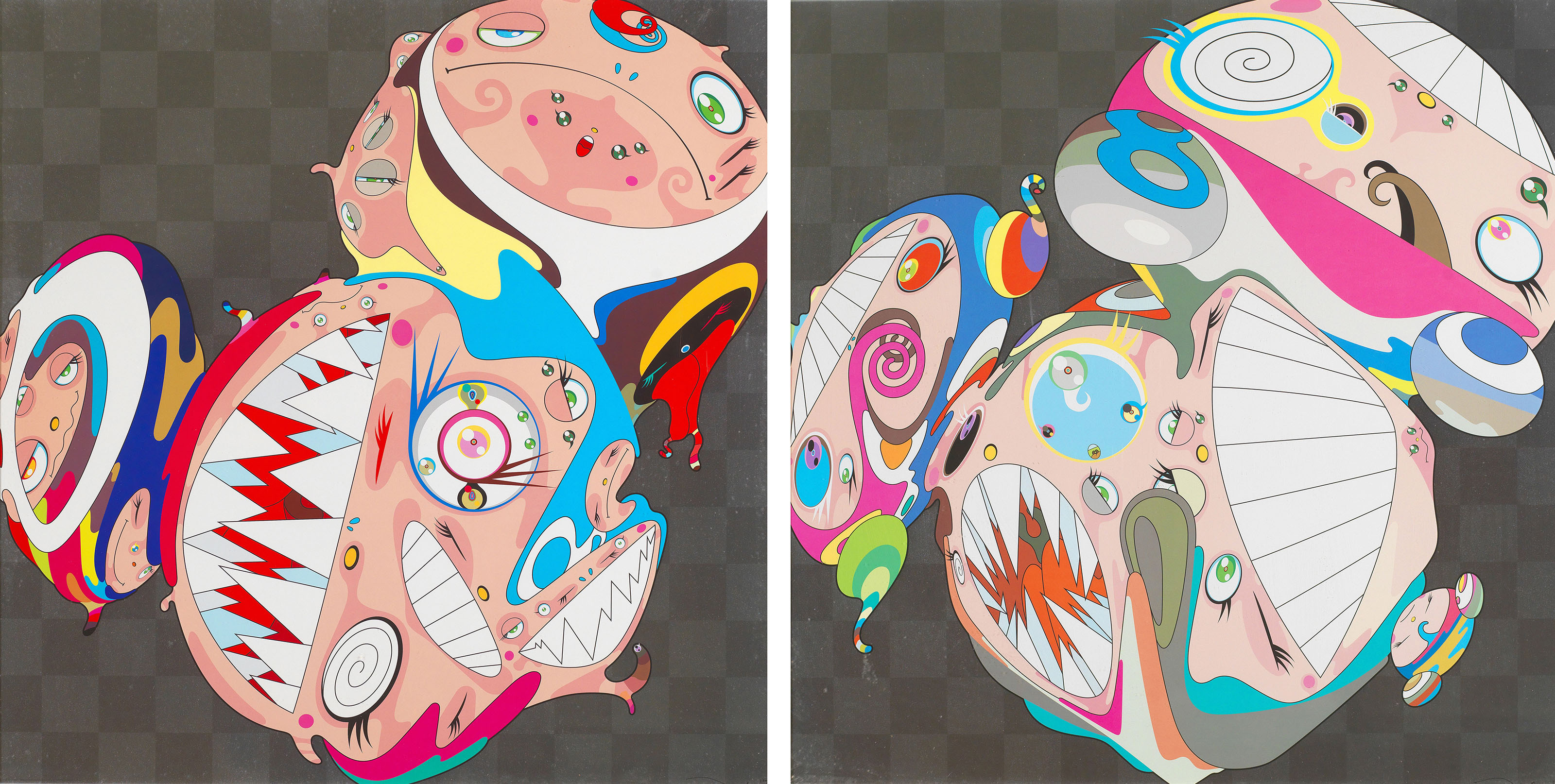 TAKASHI MURAKAMI (JAPAN, B. 1962), Melting DOB D; & Melting DOB E ...