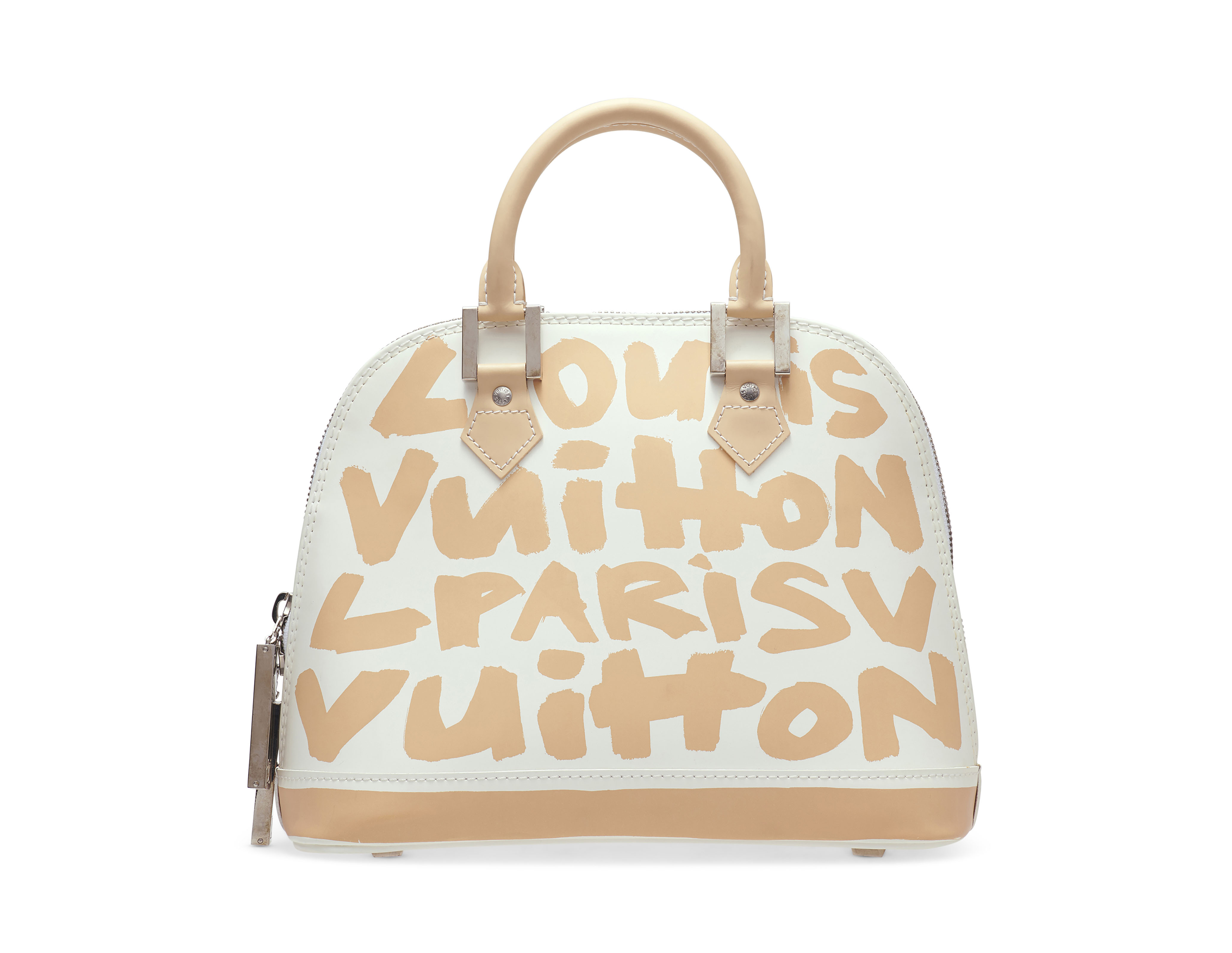 A LIMITED EDITION GLAZED LEATHER ALMA GRAFFITI WITH SILVER HARDWARE BY ...