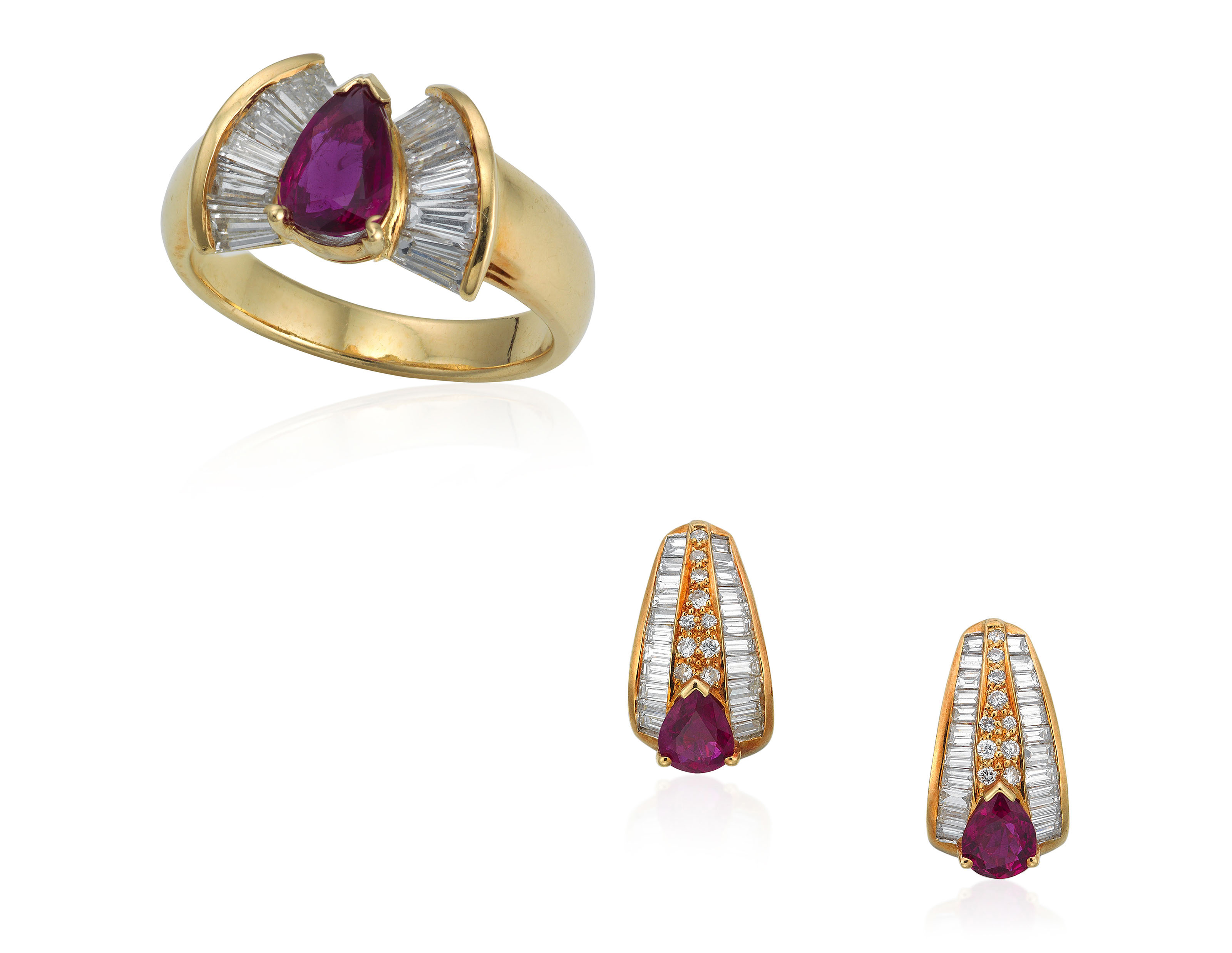RUBY AND DIAMOND SET OF JEWELLERY, | Christie’s