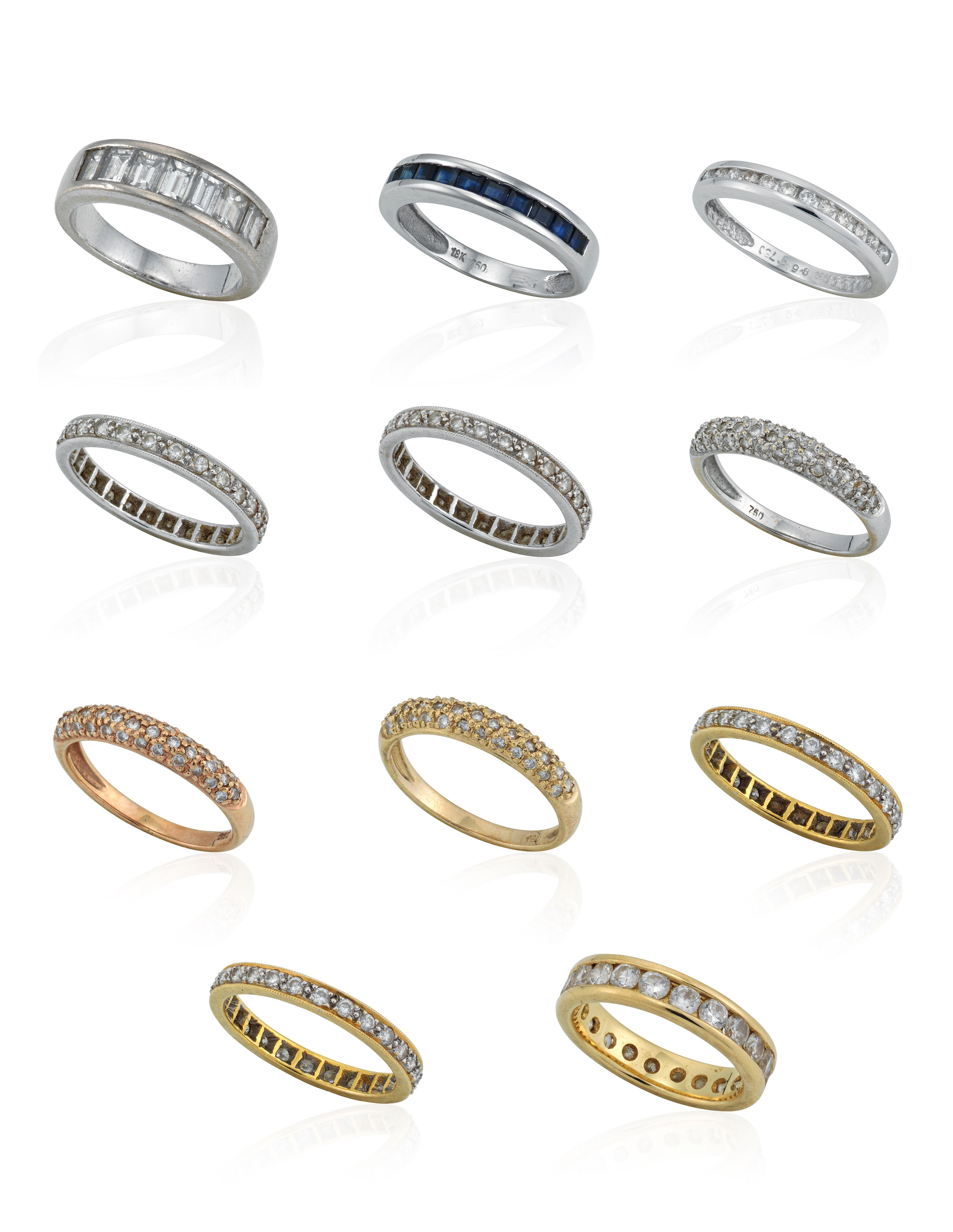 GROUP OF DIAMOND RINGS AND ONE SAPPHIRE RING, | Christie’s