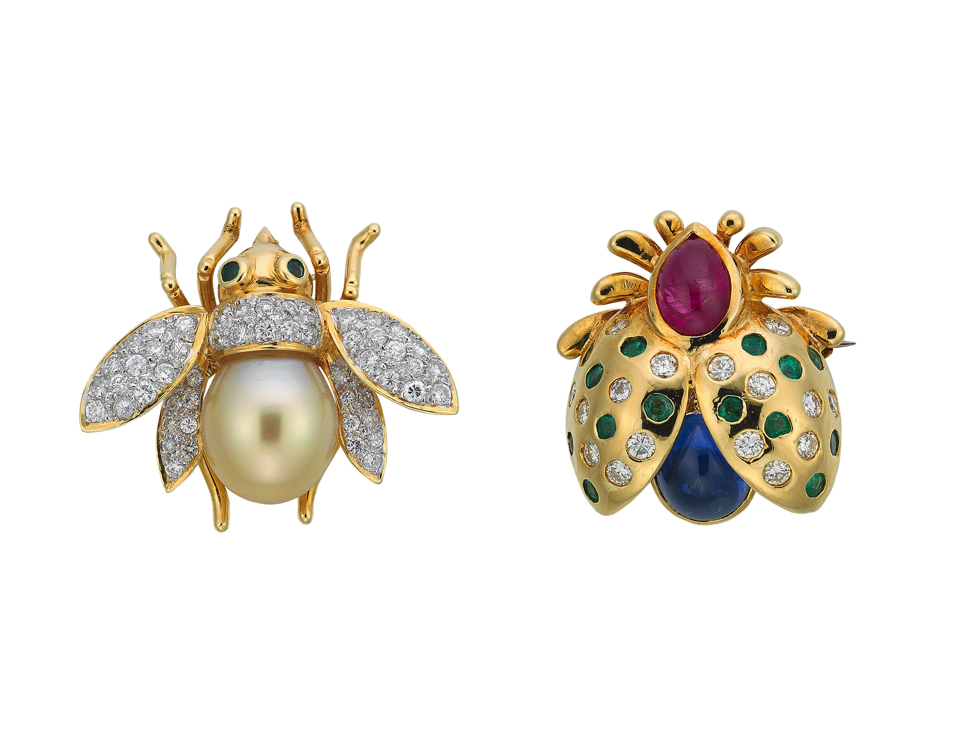 TWO MULTI-GEM BROOCHES, | Christie’s