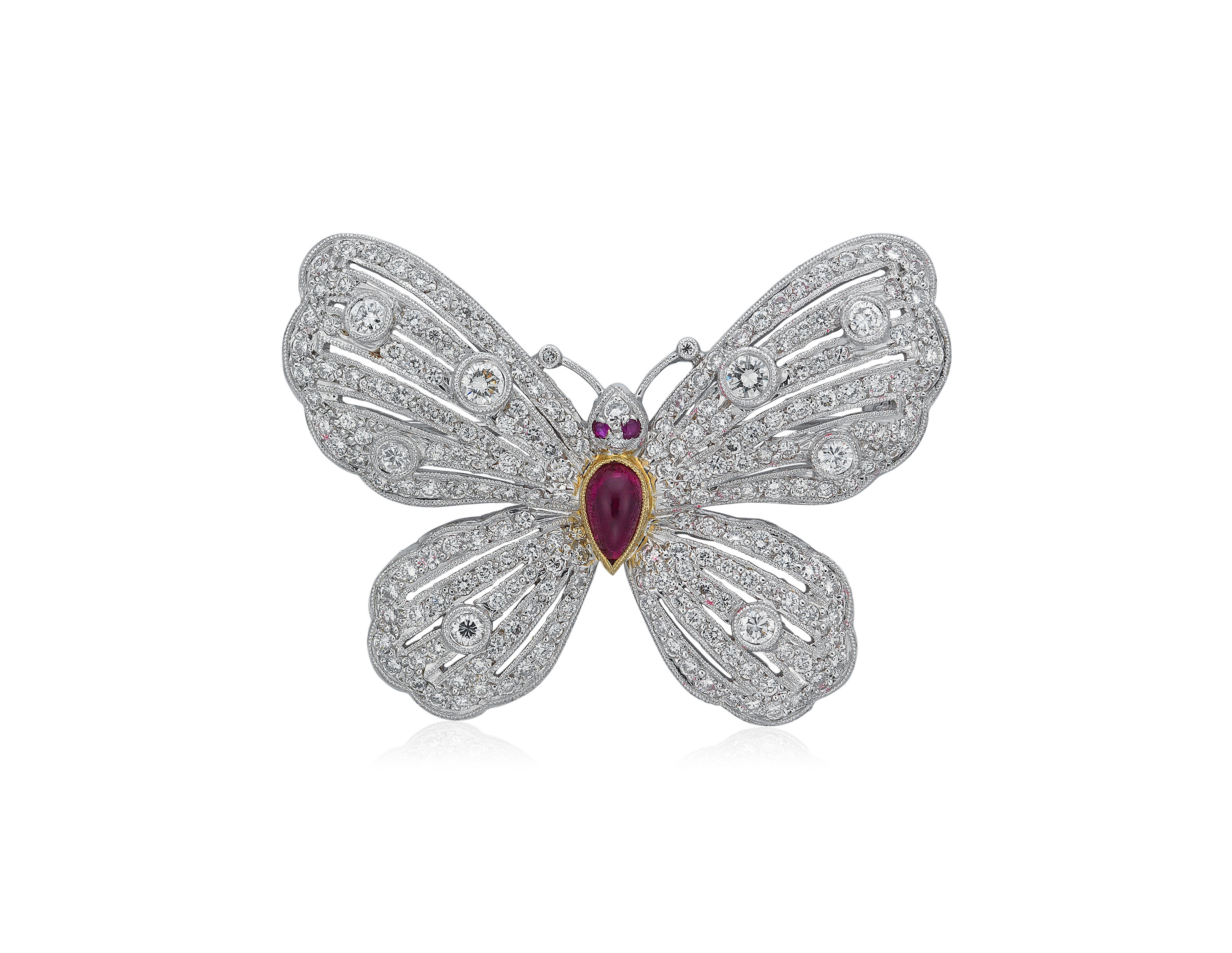 DIAMOND AND RUBY BUTTERFLY BROOCH, | Christie’s
