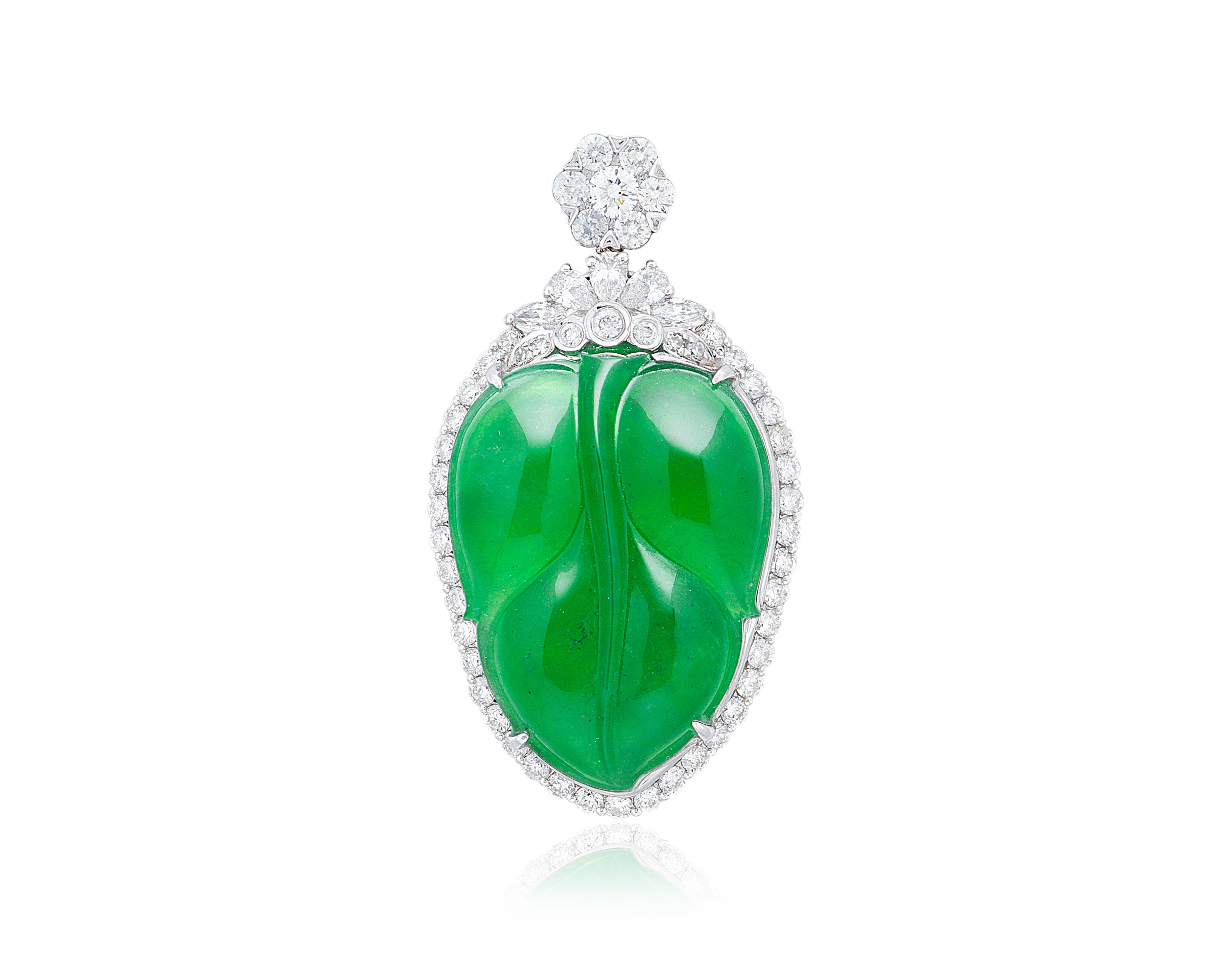 JADEITE AND DIAMOND PENDANT WITH REPORT, | Christie’s