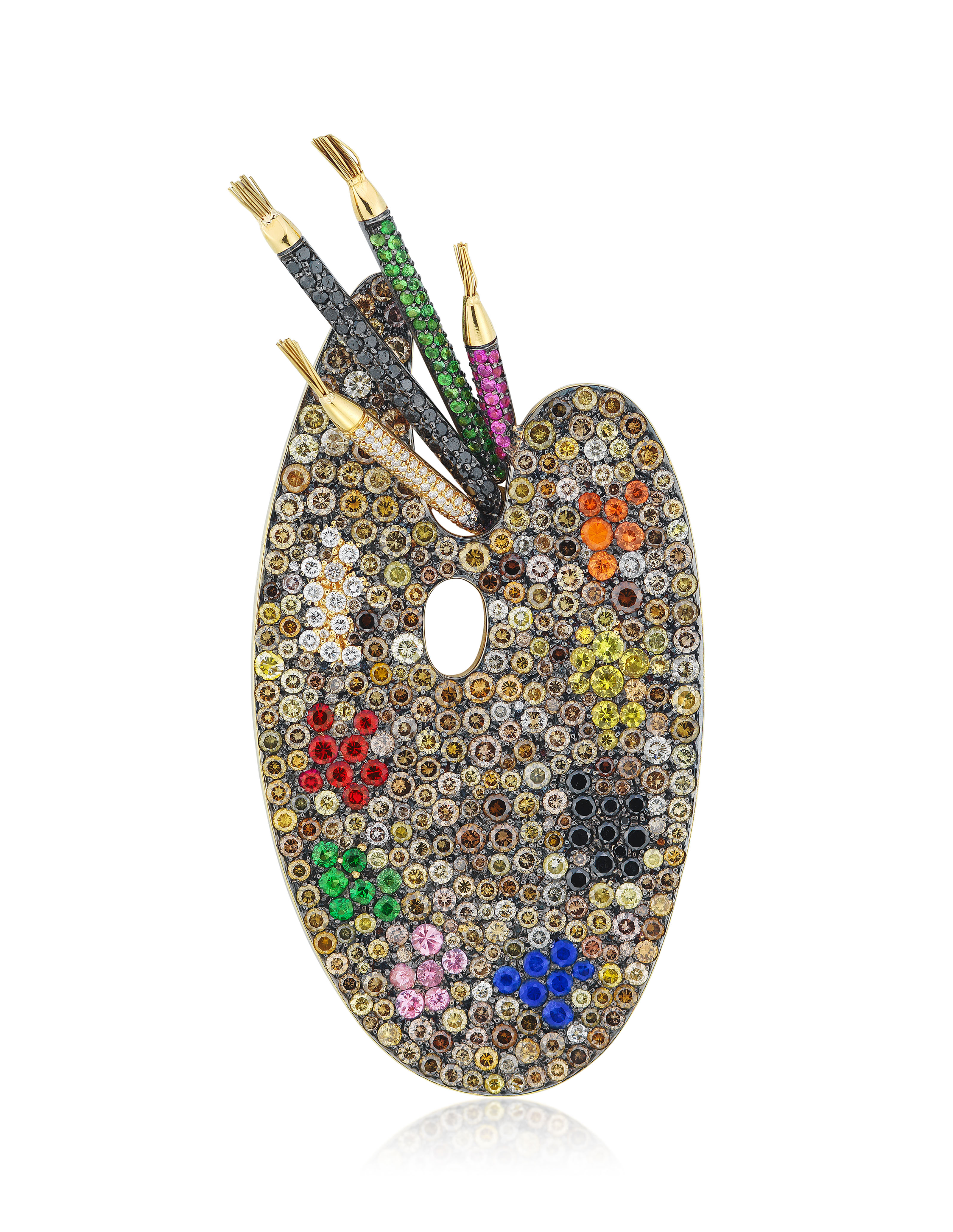 ANDRE MARCHA 'GOUACHE' MULTI-GEM BROOCH, | Christie’s