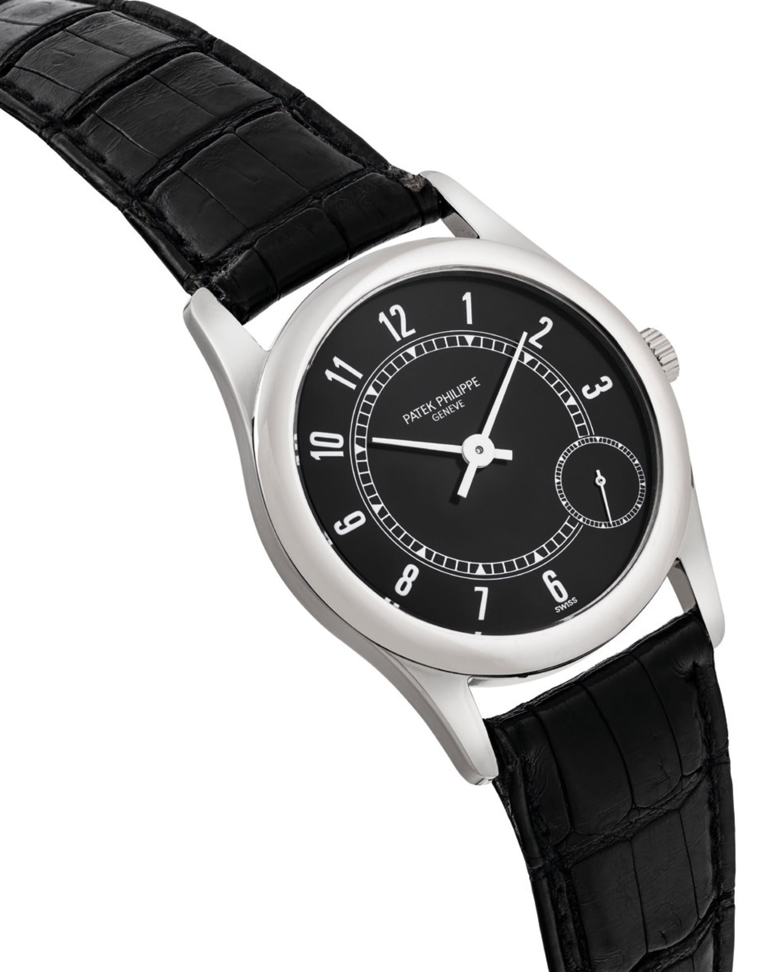 PATEK PHILIPPE. A FINE 18K WHITE GOLD AUTOMATIC WRISTWATCH, SIGNED ...