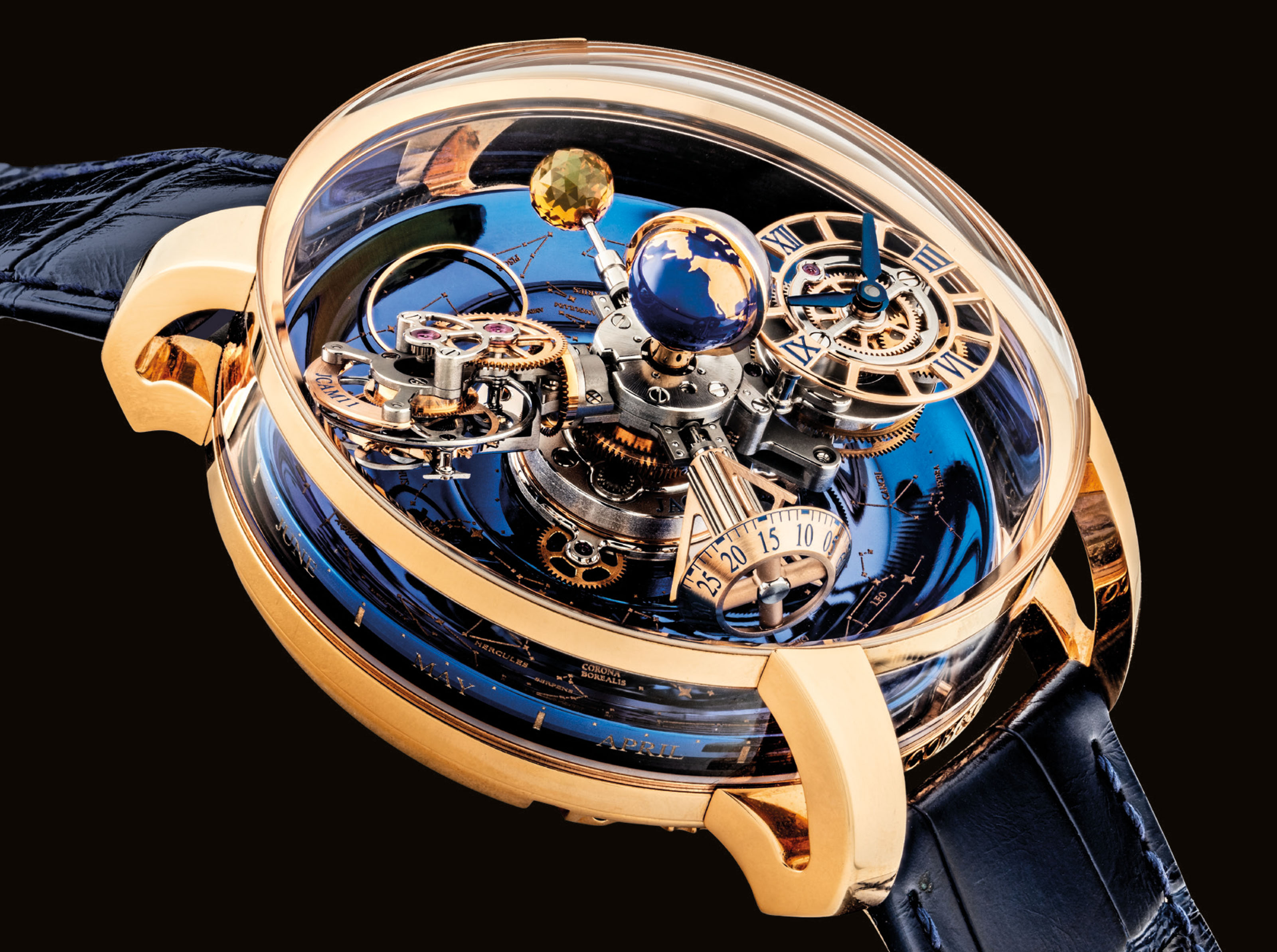 JACOB & CO. A VERY FINE, EXTREMELY RARE AND IMPRESSIVE 18K PINK GOLD ...