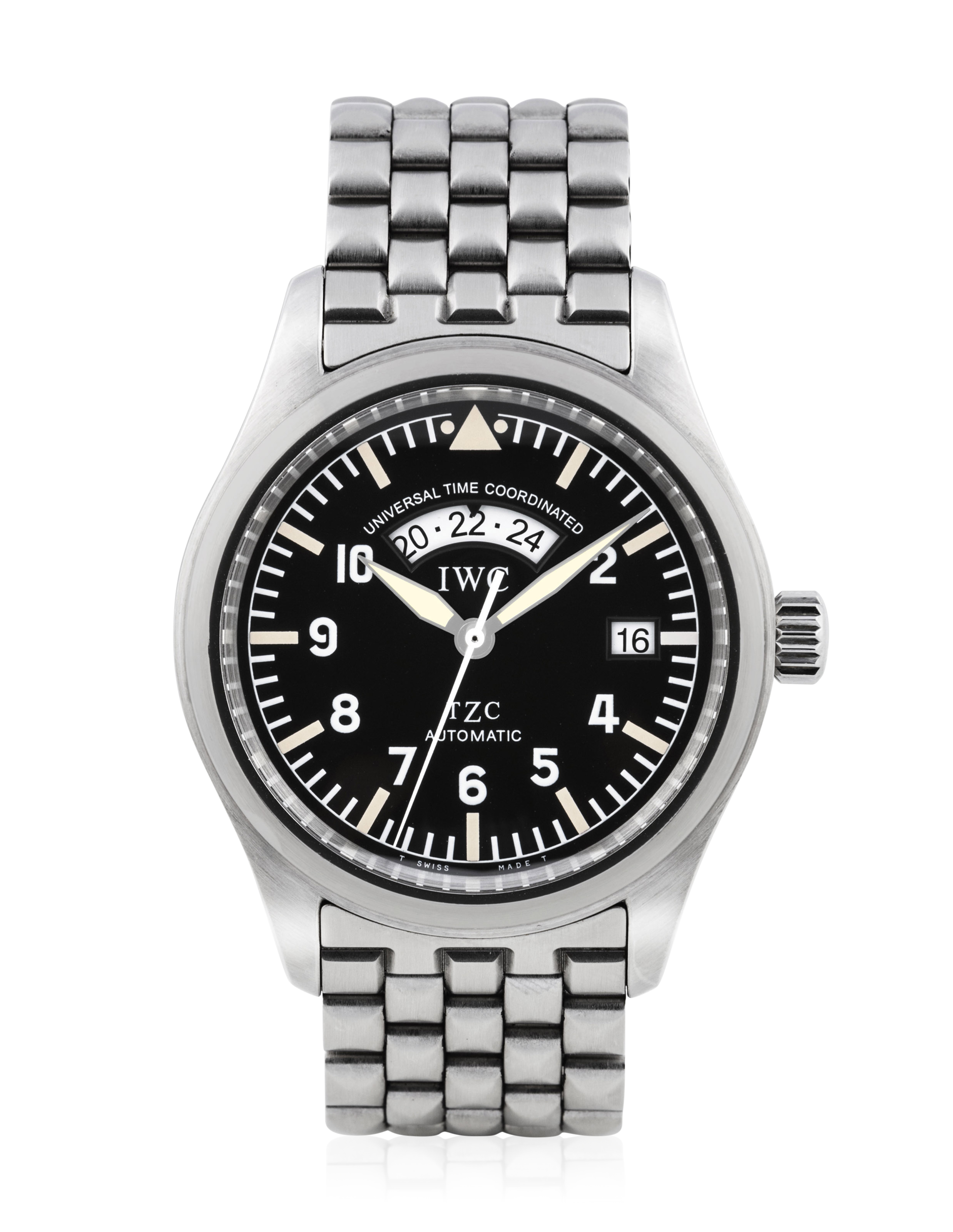 IWC, STEEL PILOT FLIEGERUHR UTC, REF. 3251, | Christie’s