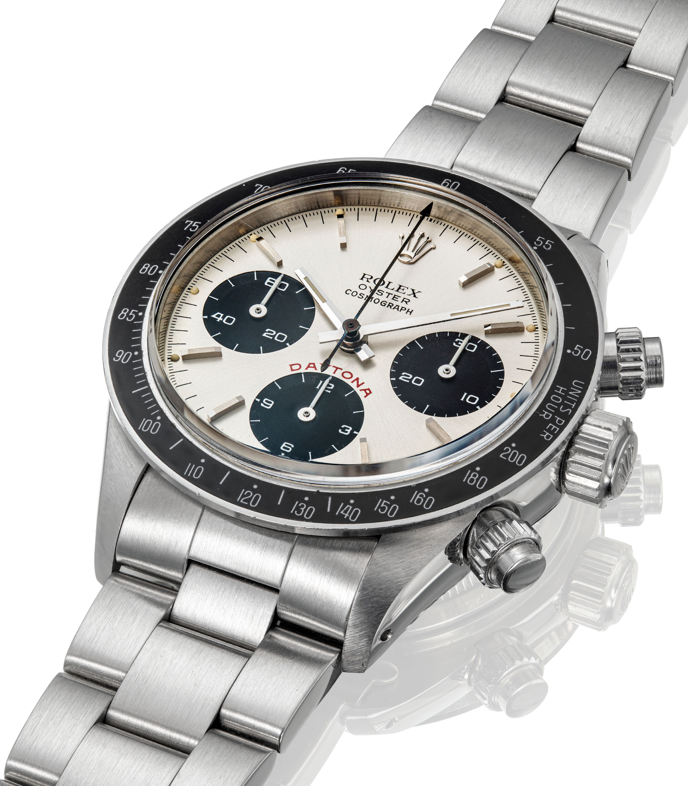 INDUCTA FOR ROLEX. A LARGE AND UNUSUAL GILT METAL QUARTZ WALL CLOCK ...