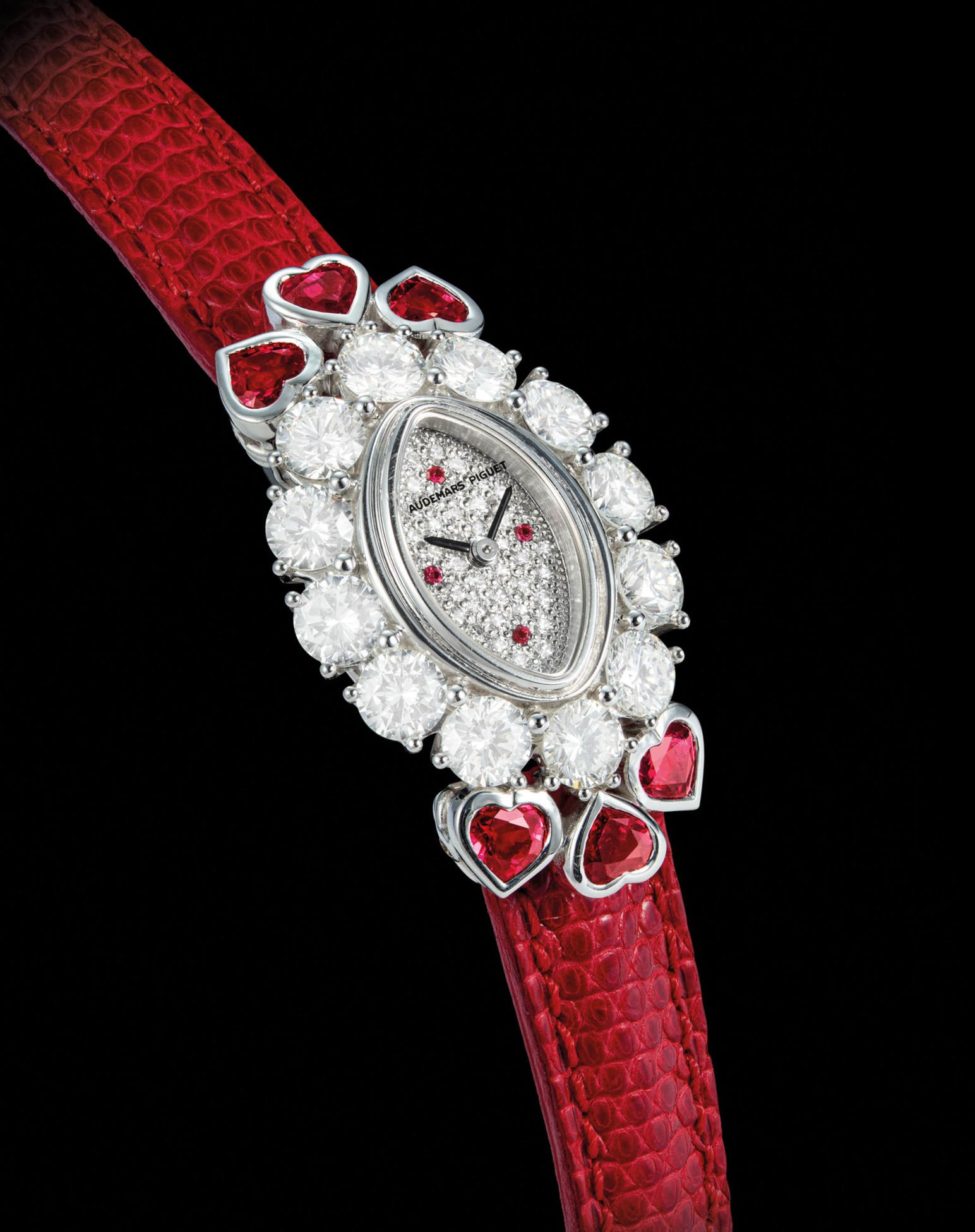 AUDEMARS PIGUET. A LADY'S FINE AND RARE 18K WHITE GOLD, DIAMOND AND ...