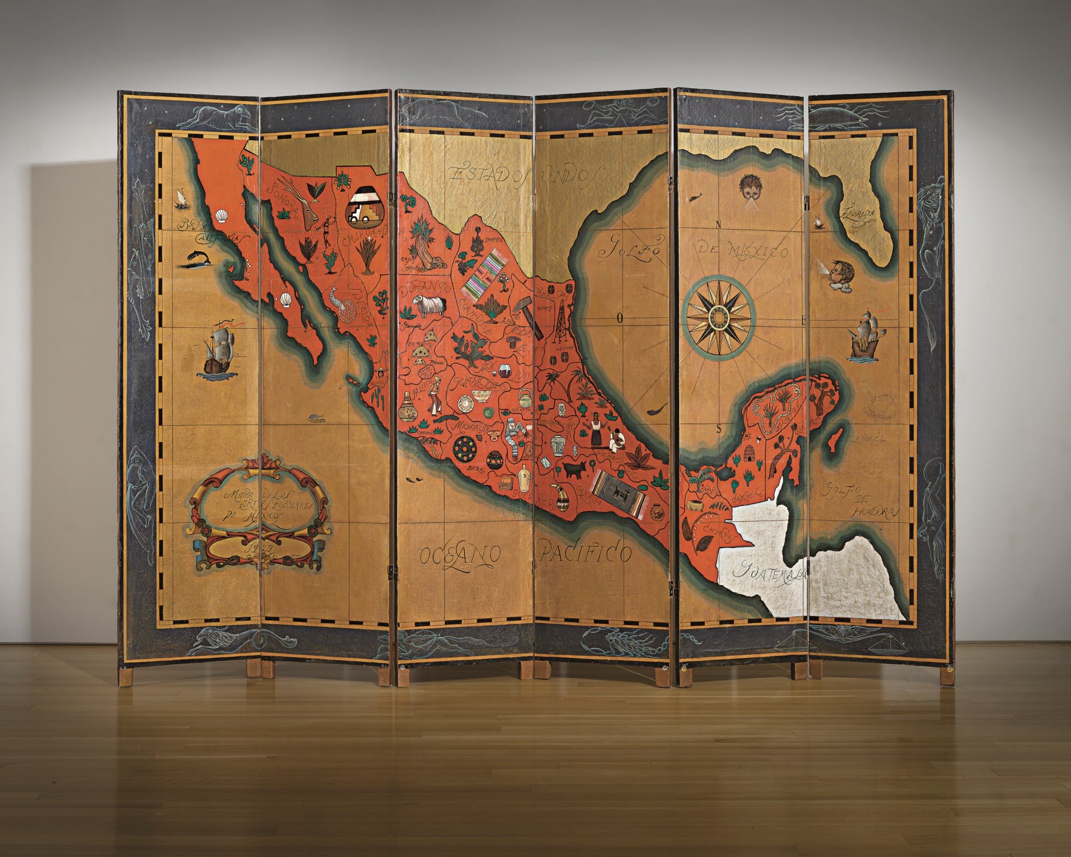 Roberto Montenegro (1885-1968), Biombo (Map of the Popular Arts of ...