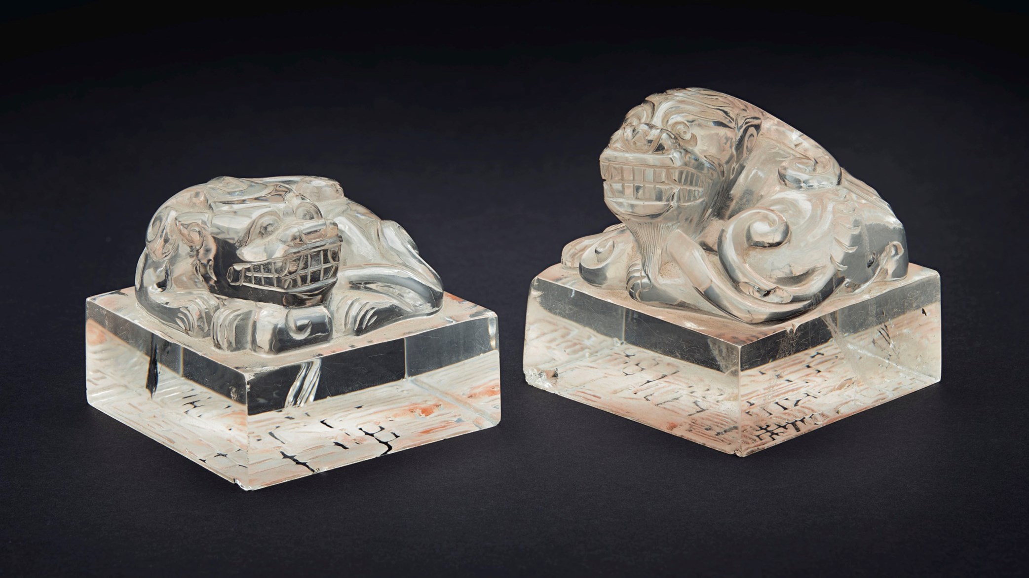 TWO ROCK CRYSTAL SQUARE SEALS