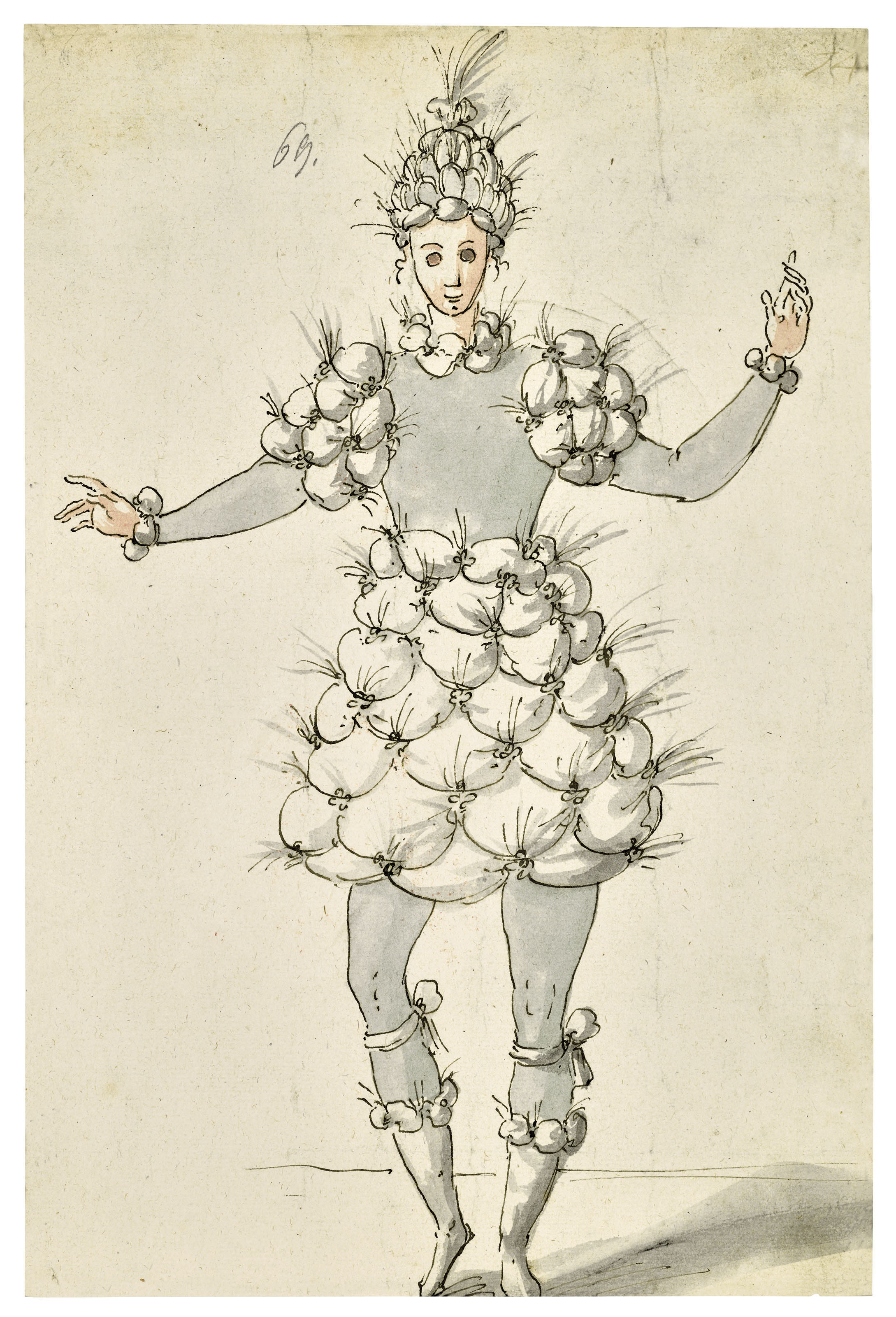 Workshop of Daniel Rabel (Paris 1578-1637) , Design for masque costume ...