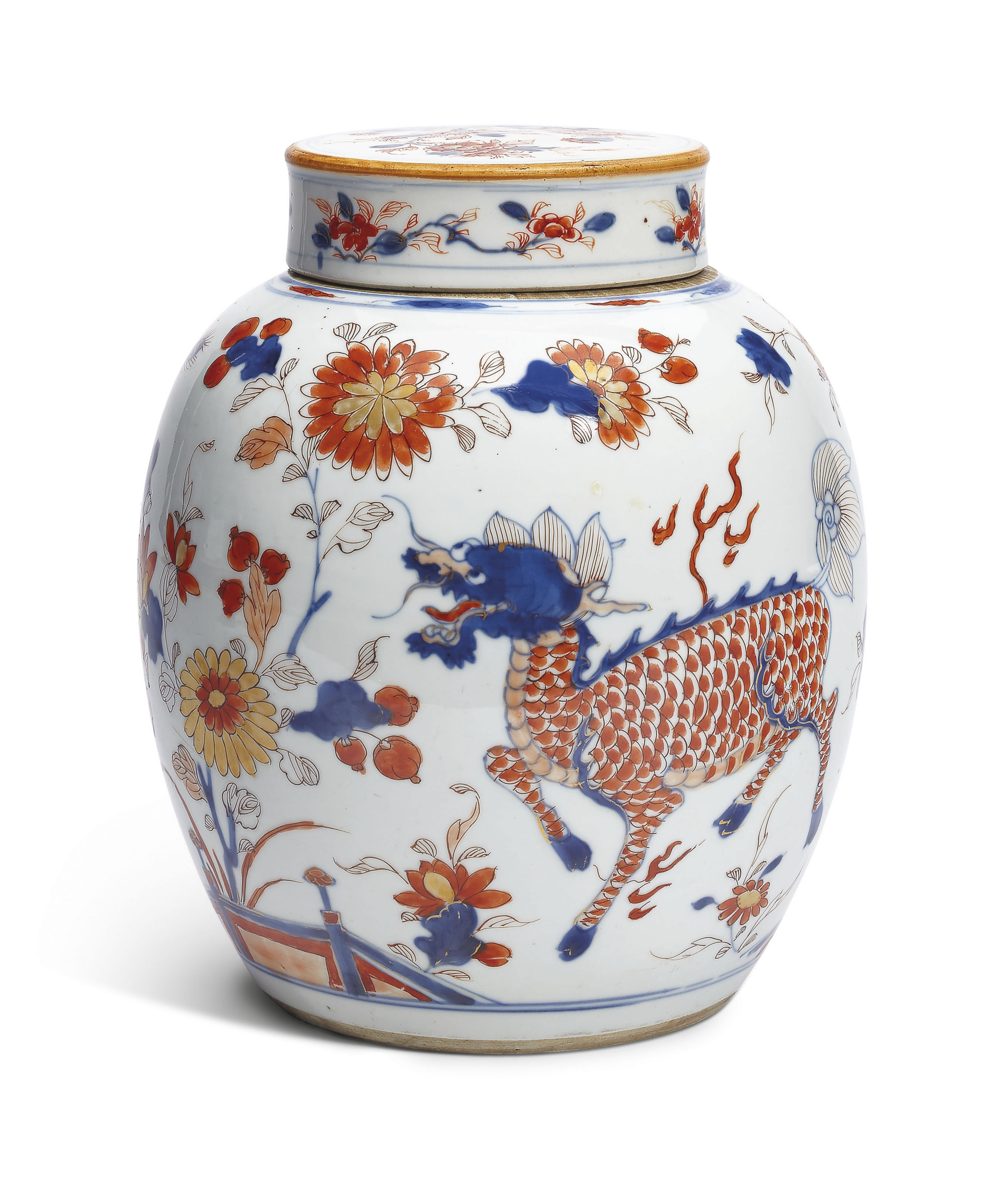 A 'CHINESE IMARI' GINGER JAR AND COVER , KANGXI PERIOD (1661-1722 ...