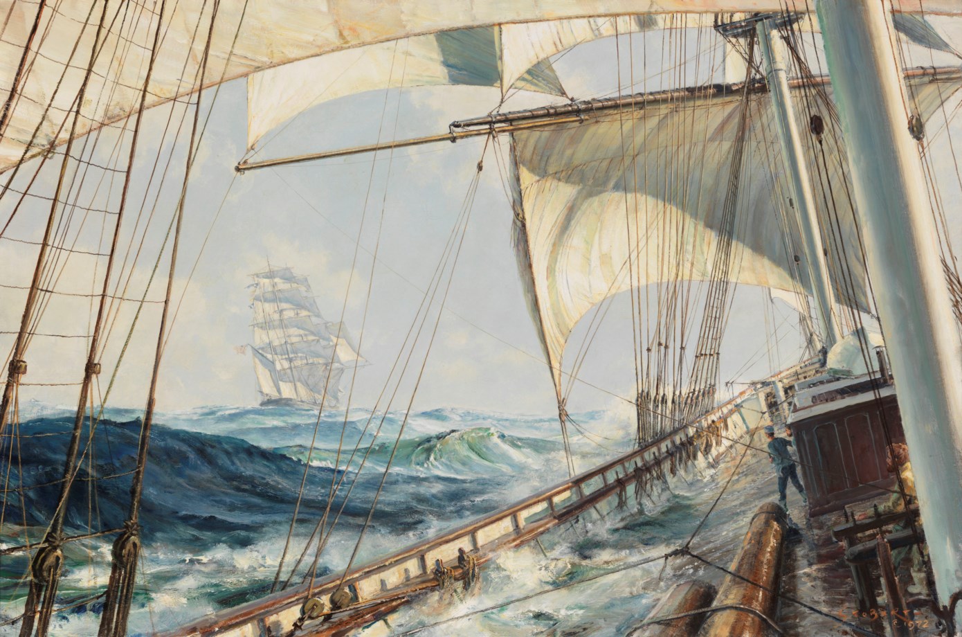 John Stobart (B. 1929), Decks Awash - Aboard the Cutty Sark - The Great ...