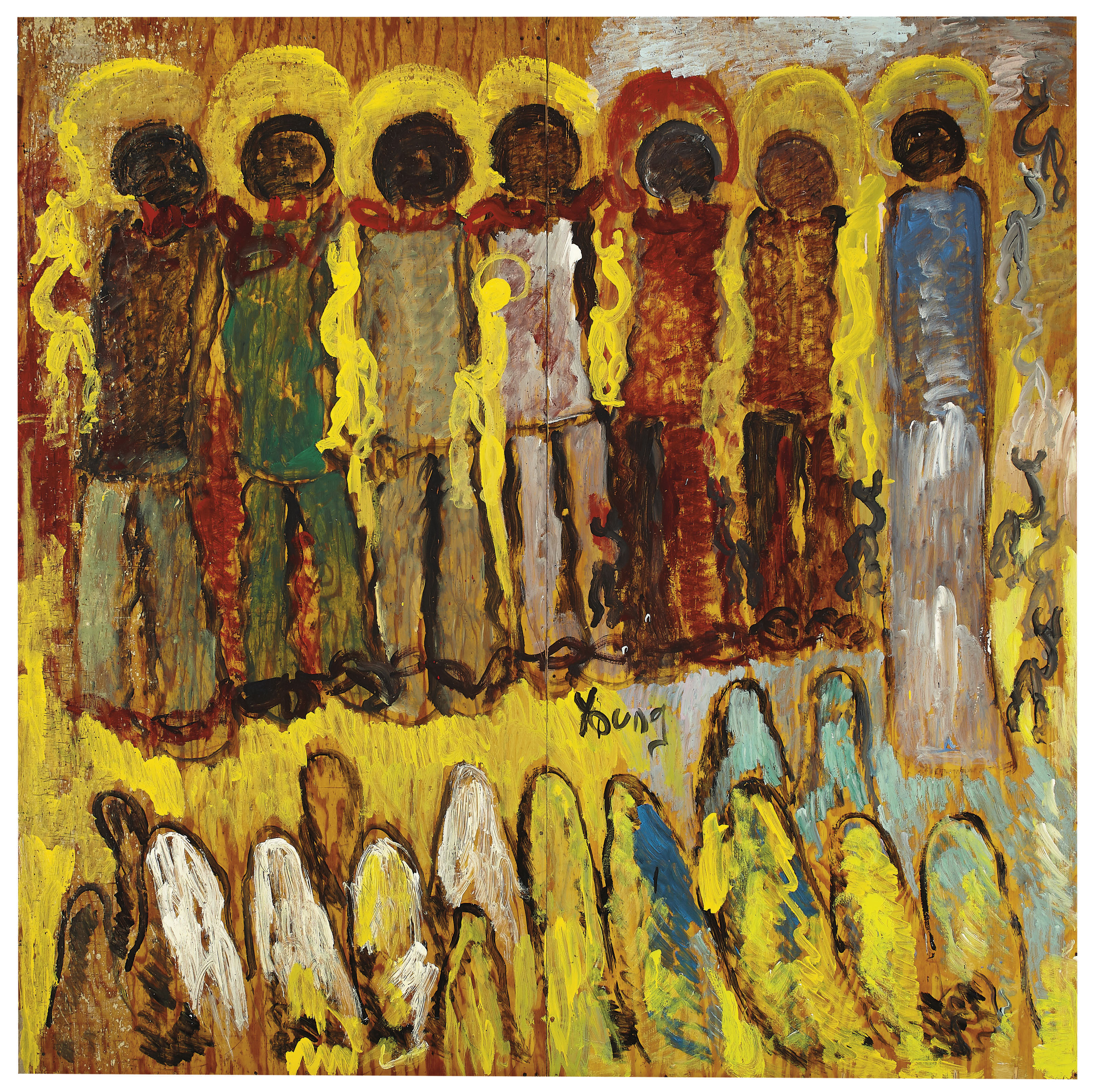 Purvis Young (1943-2010) , Angels in the Mountains | Christie's