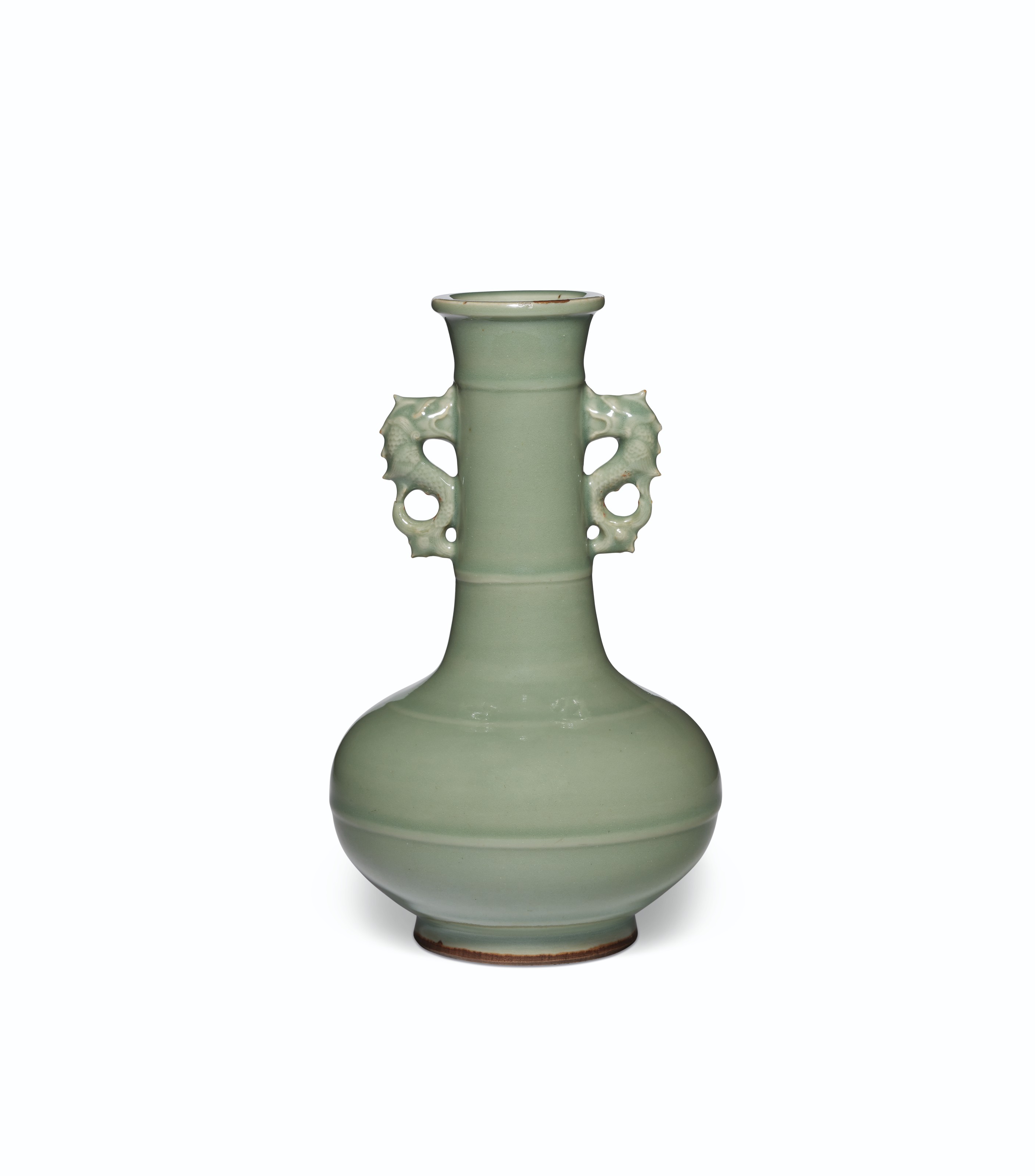 A RARE LONGQUAN CELADON BOTTLE VASE