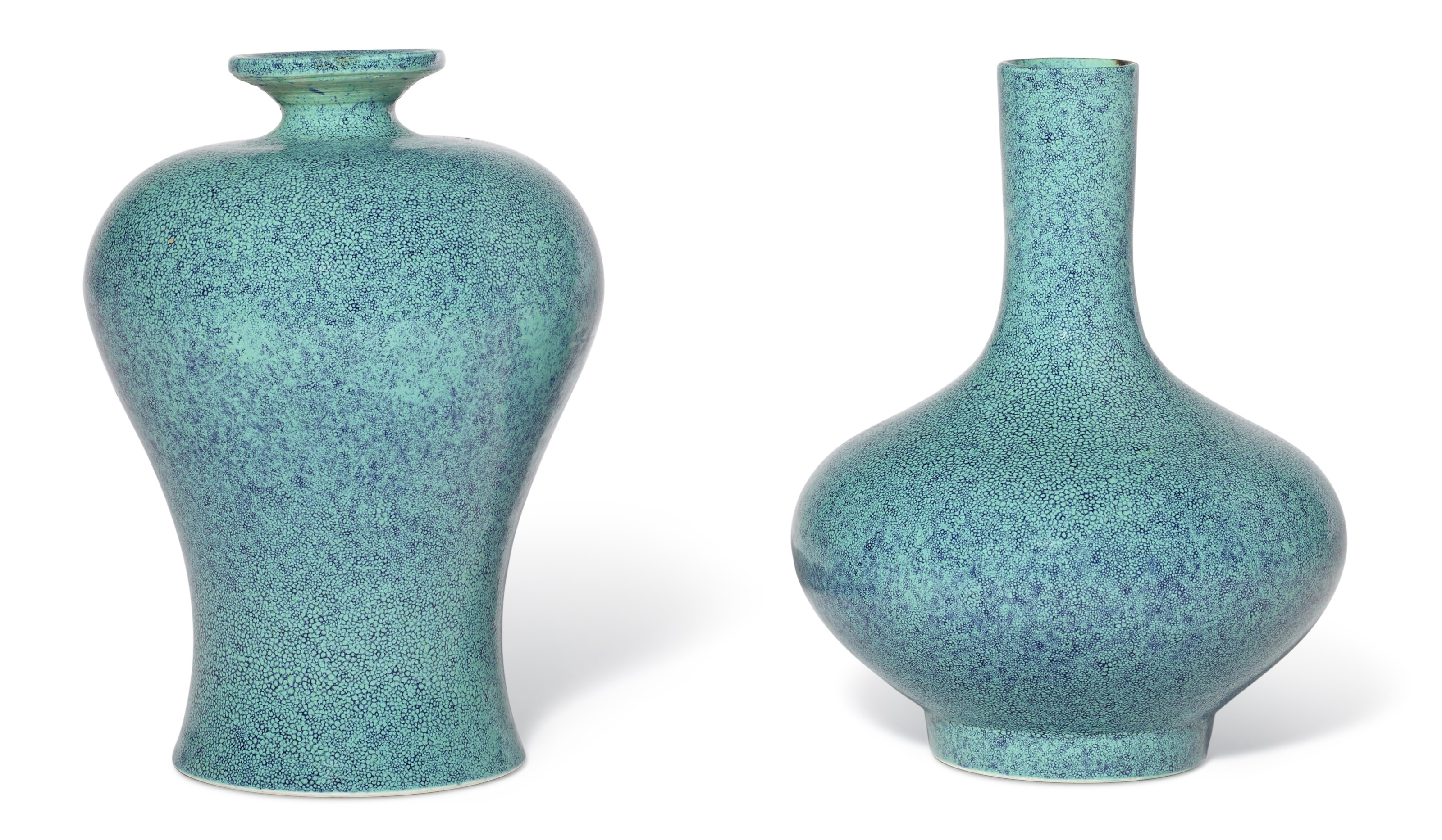 TWO SMALL 'ROBIN'S EGG'-GLAZED VASES, QING DYNASTY (1644-1911) | Christie’s