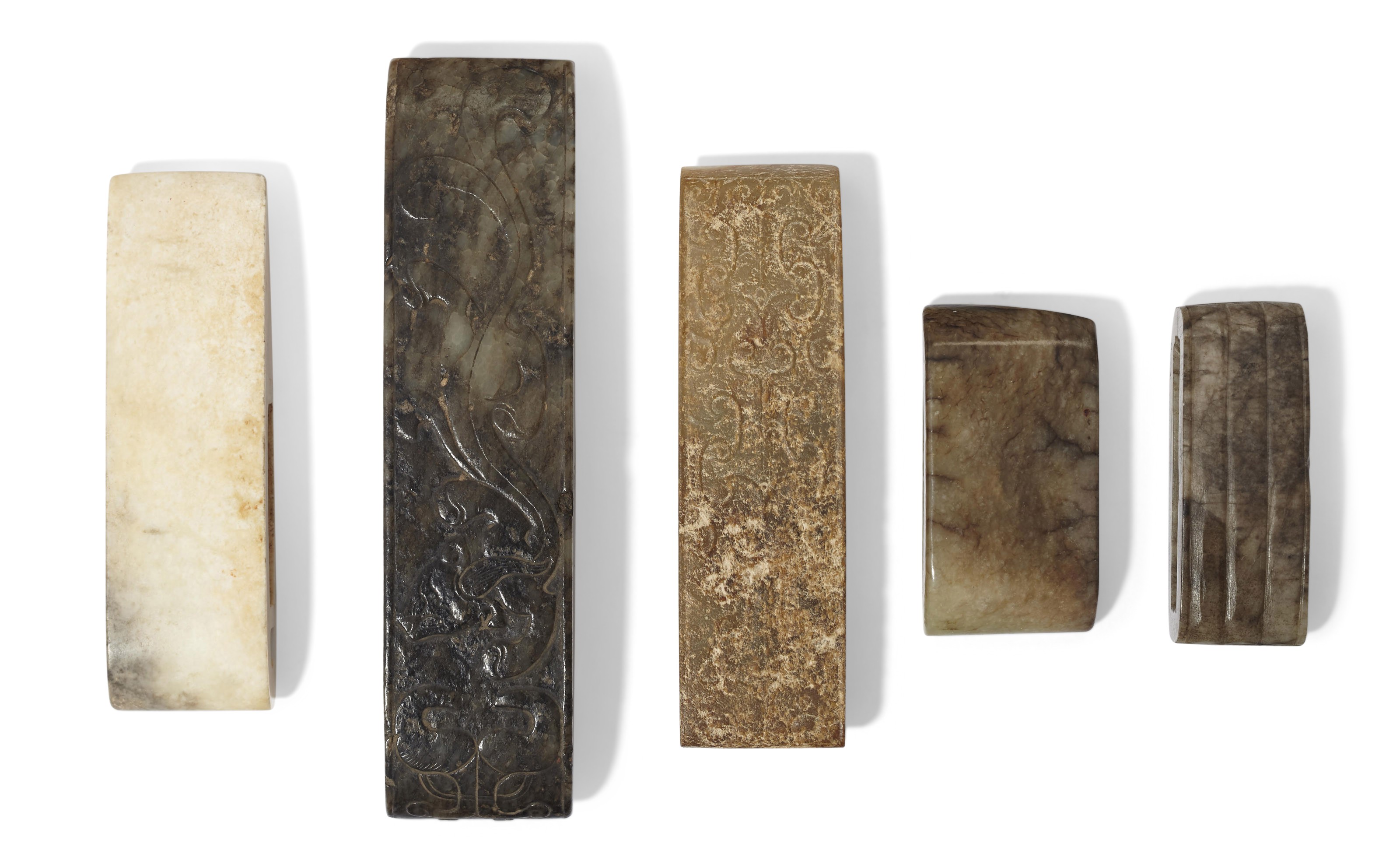 FIVE JADE SWORD SLIDES, MING DYNASTY (1368-1644) | Christie’s
