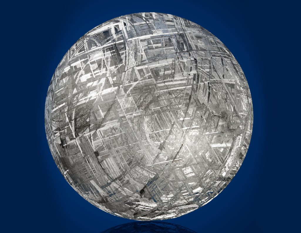 METEORITE CRYSTAL BALL — CRYSTALLINE STRUCTURE OF AN IRON METEORITE ...