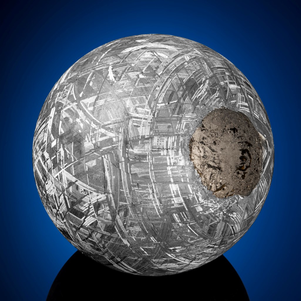 METEORITE CRYSTAL BALL — CRYSTALLINE STRUCTURE OF AN IRON METEORITE ...