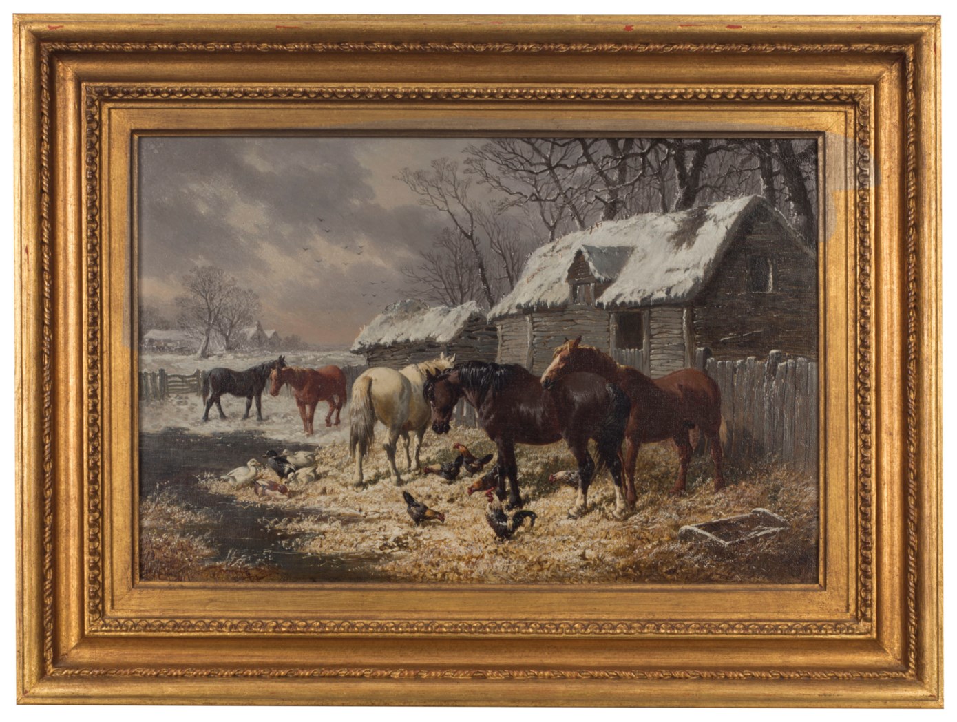 John Frederick Herring, Jr. (British, 1815-1907), Horses, chickens and ...