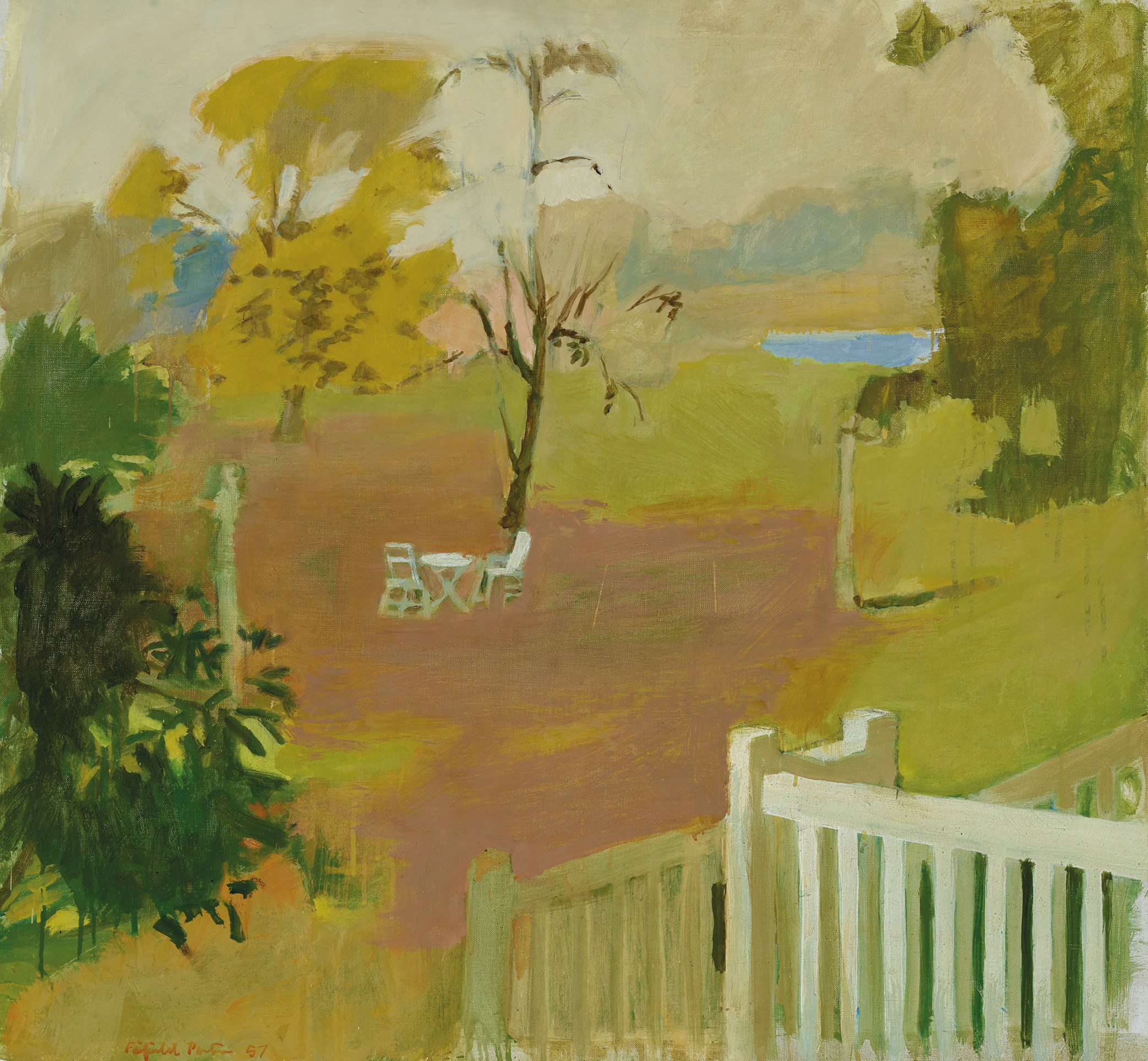 Fairfield Porter (1907-1975), Landscape, Southampton Yard | Christie's