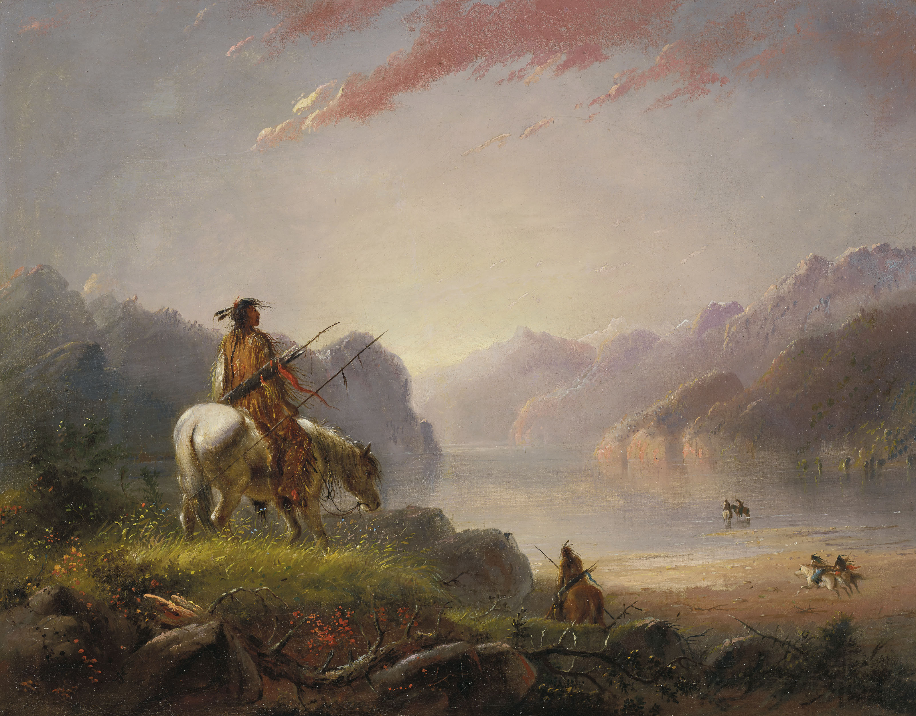 Alfred Jacob Miller (1810-1874) , Sunset, Wind River | Christie's