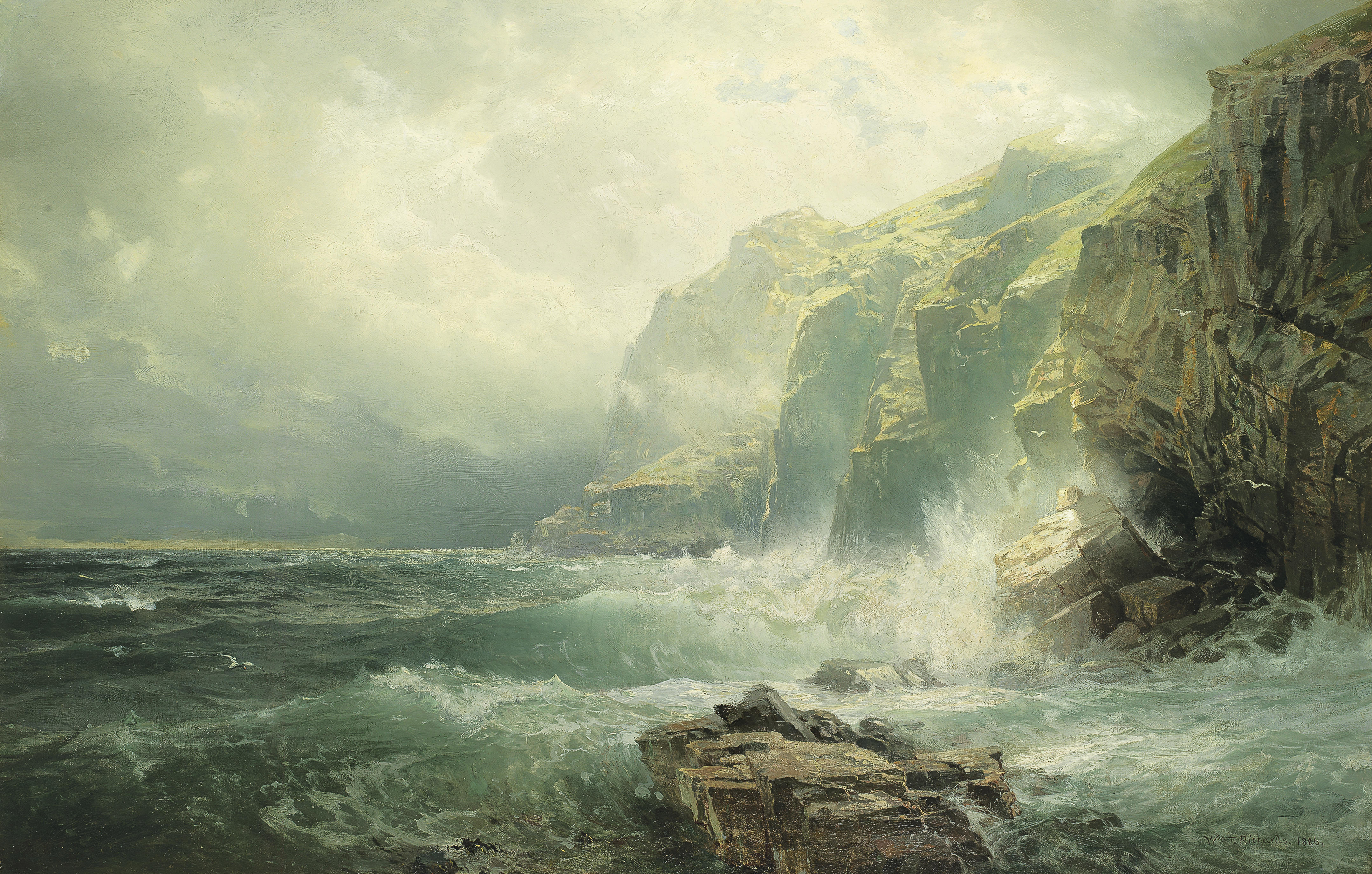 William Trost Richards (1833-1905), Rocky Coastline, Cornwall | Christie’s