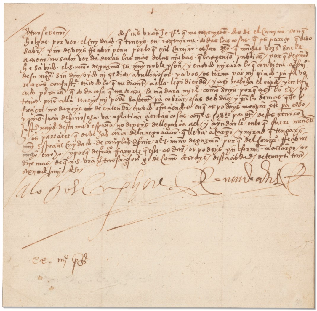 CORTÉS, Hernán (1485-1547), and GUZMÁN, Nuño de (c. 1485-1558). Letter ...