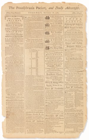 CONSTITUTION— The Pennsylvania Packet, and General Advertiser ...