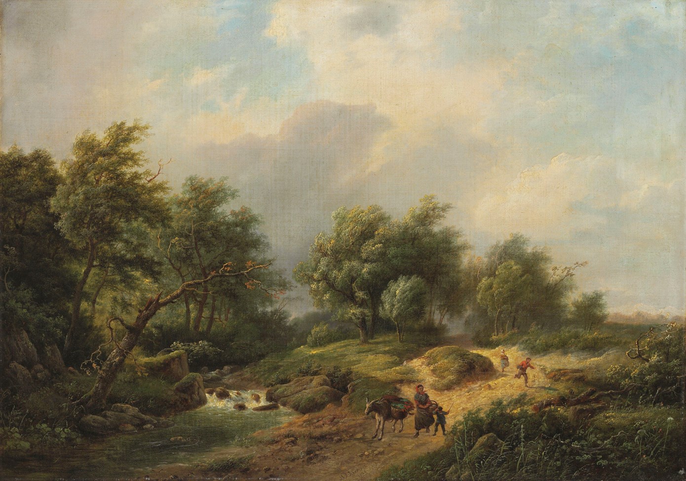 Marinus Adrianus Koekkoek (Dutch, 1807-1868), A Family on a Track with ...